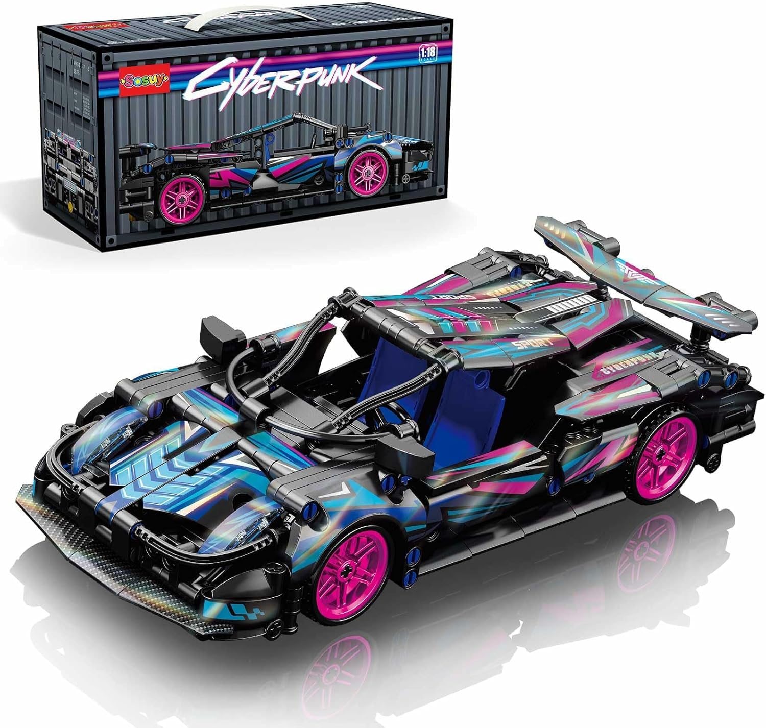 Amazon.com: Sosuy Building-Block Race-Car Set, 1:18 Technical Model Kit ...