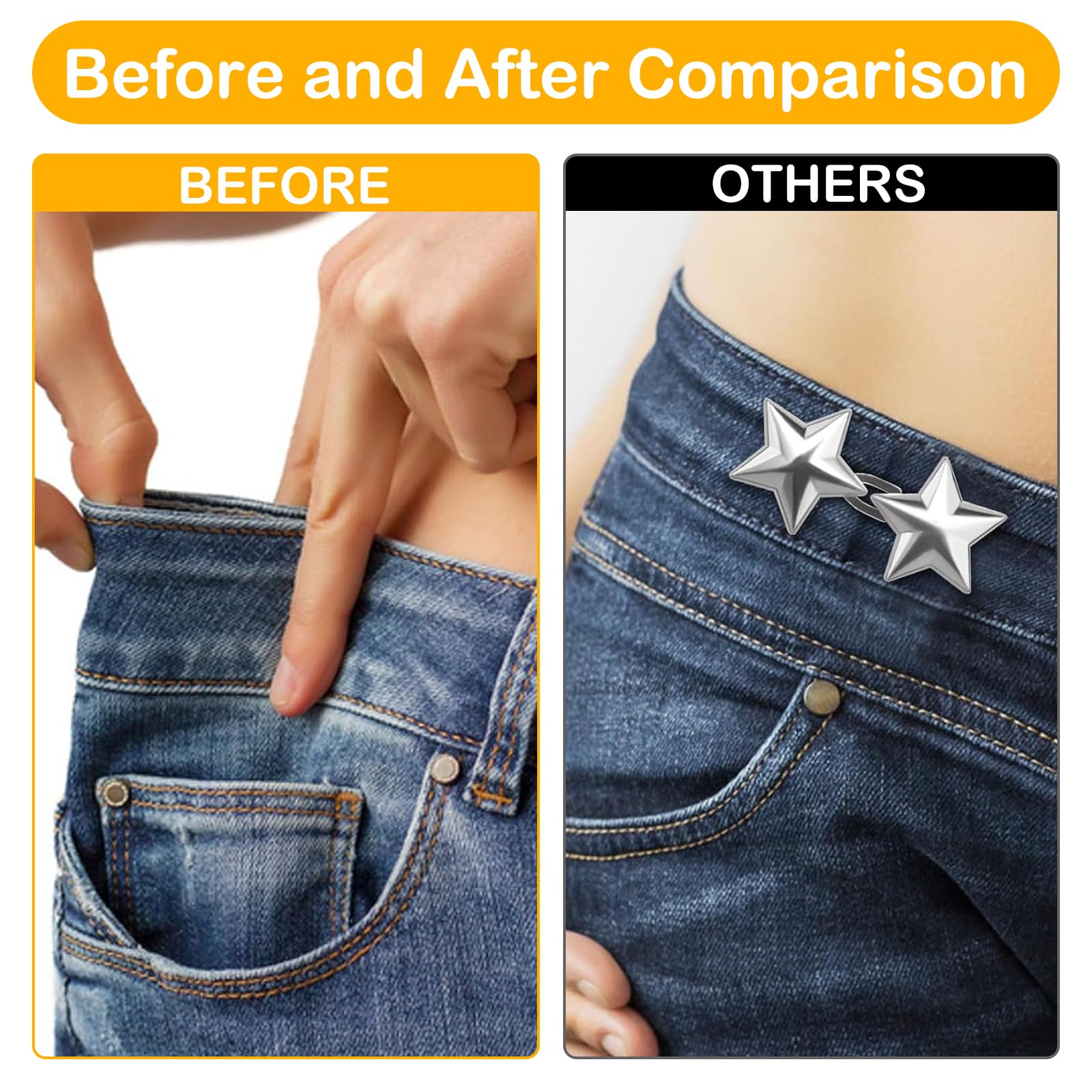 Star Shape Waist Reducer No Sewing Gold Silver Pins 4 Colors Star Shape ...