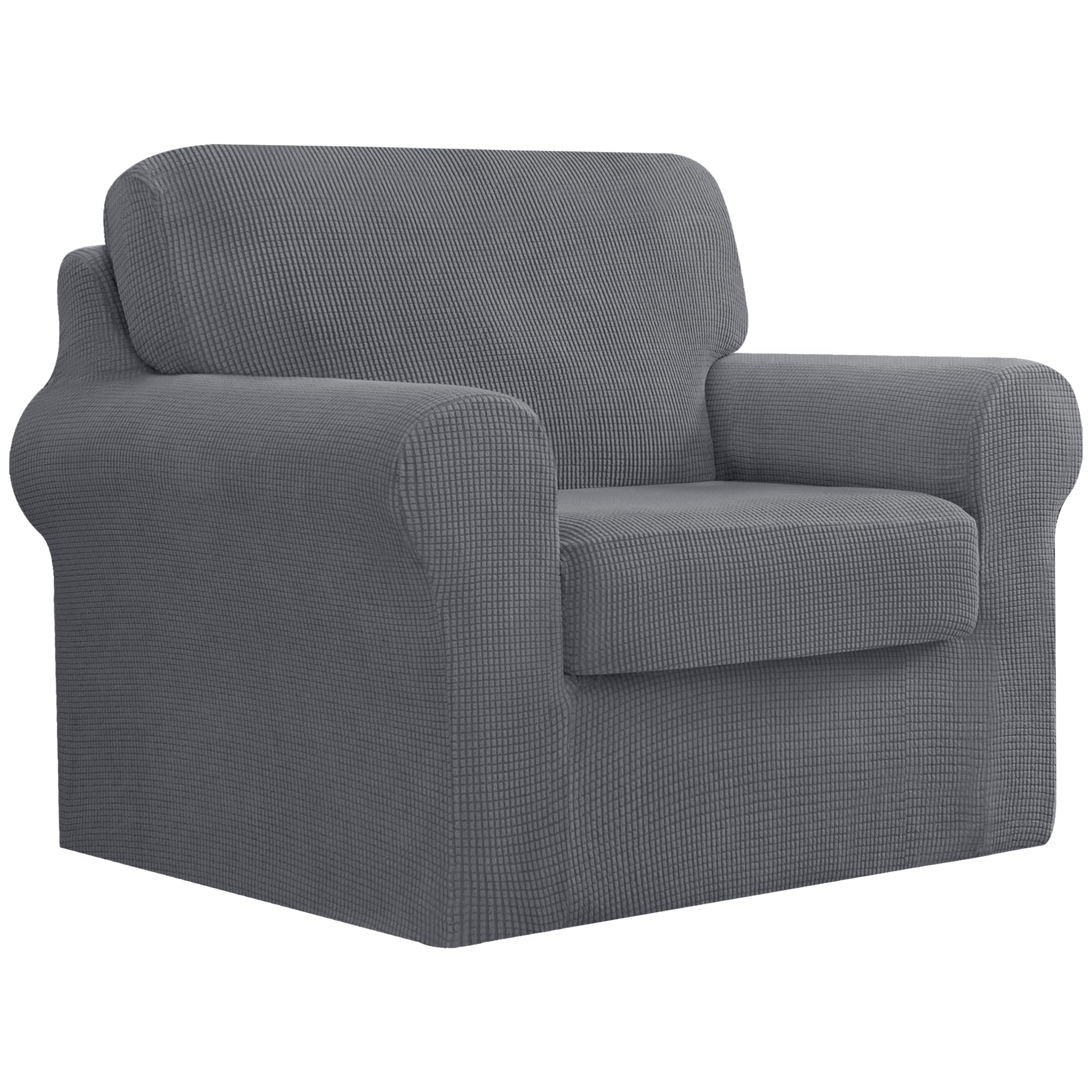 Amazon.com: CHUN YI 3 Piece Chair Covers with Arms, Armchair Cover ...