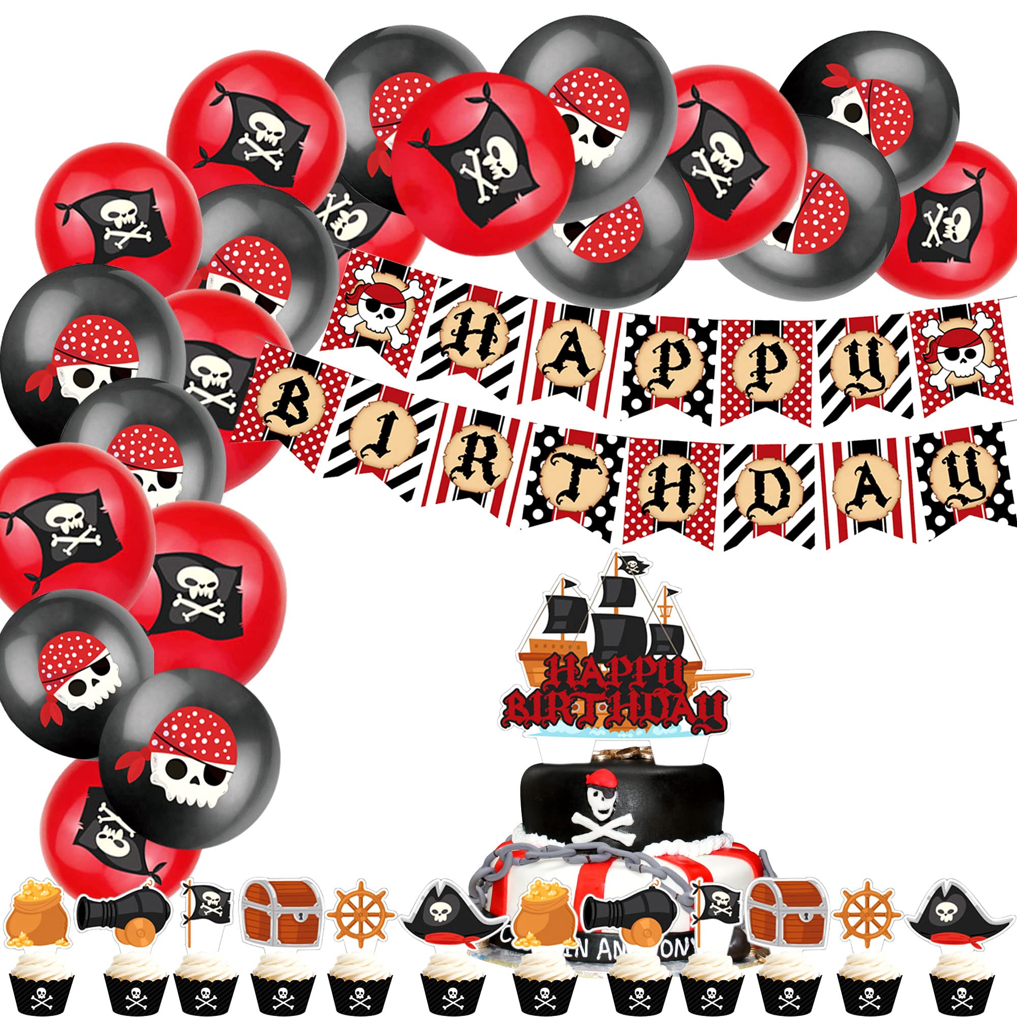 Pirate Birthday Decoration Pirate Birthday Banner Pirate Birthday Cake ...