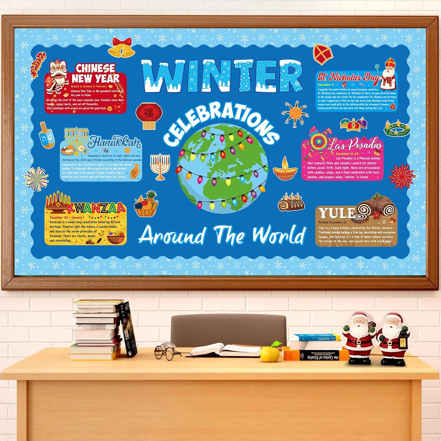 Amazon.com: Geyoga Winter Holidays Around The World Bulletin Board ...
