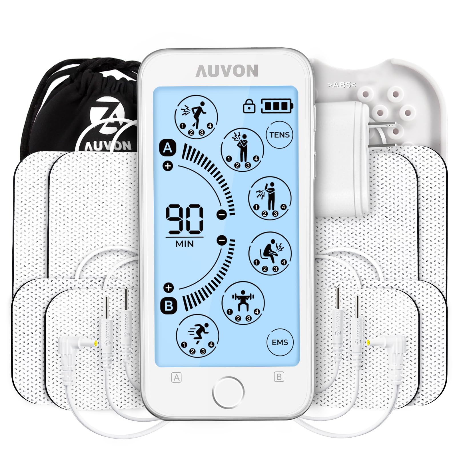 Amazon.com: AUVON Touchscreen TENS Unit Muscle Stimulator for Pain ...