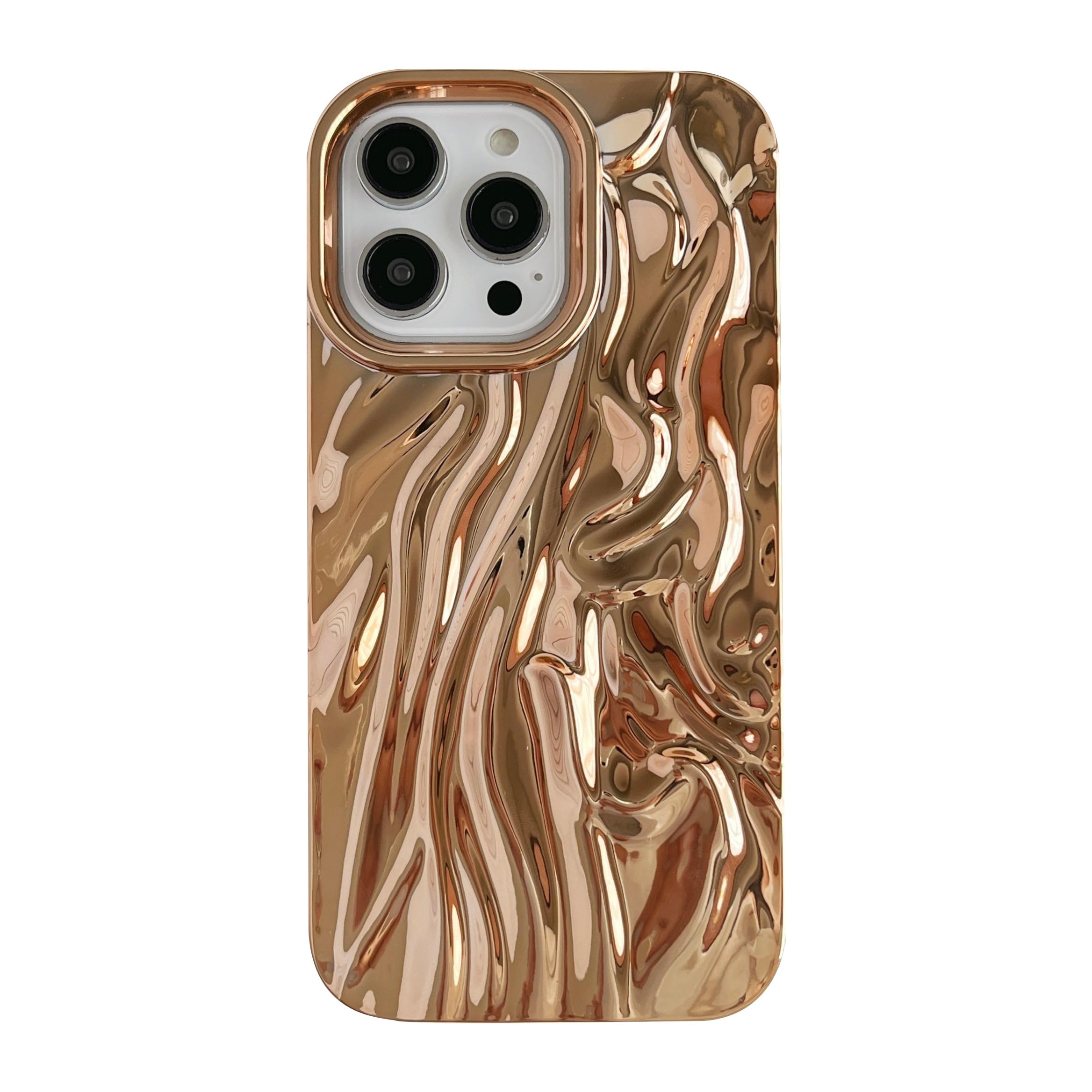 Amazon.com: Caseative for iPhone 14 Pro Max Case,Pleated Water Ripple Chrome Wave Pattern Soft ...