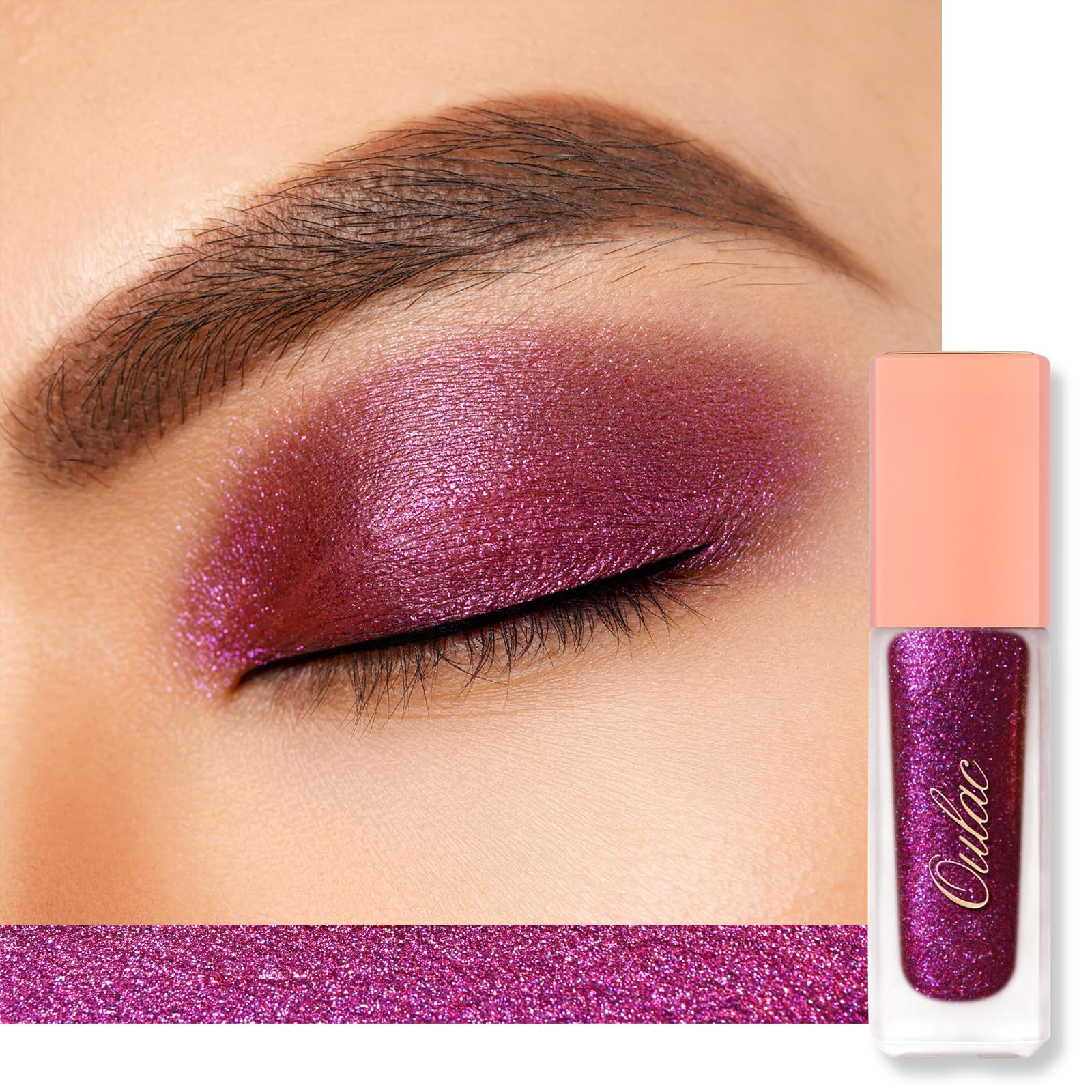 Oulac Liquid Glitter Eyeshadow – Metallic Purple Eyeshadow & Eyeliner ...