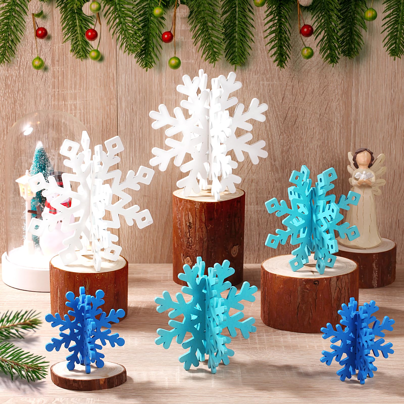 Amazon.com: BlissfulTie 12 Pcs Christmas Snowflake Decorations - 3D ...
