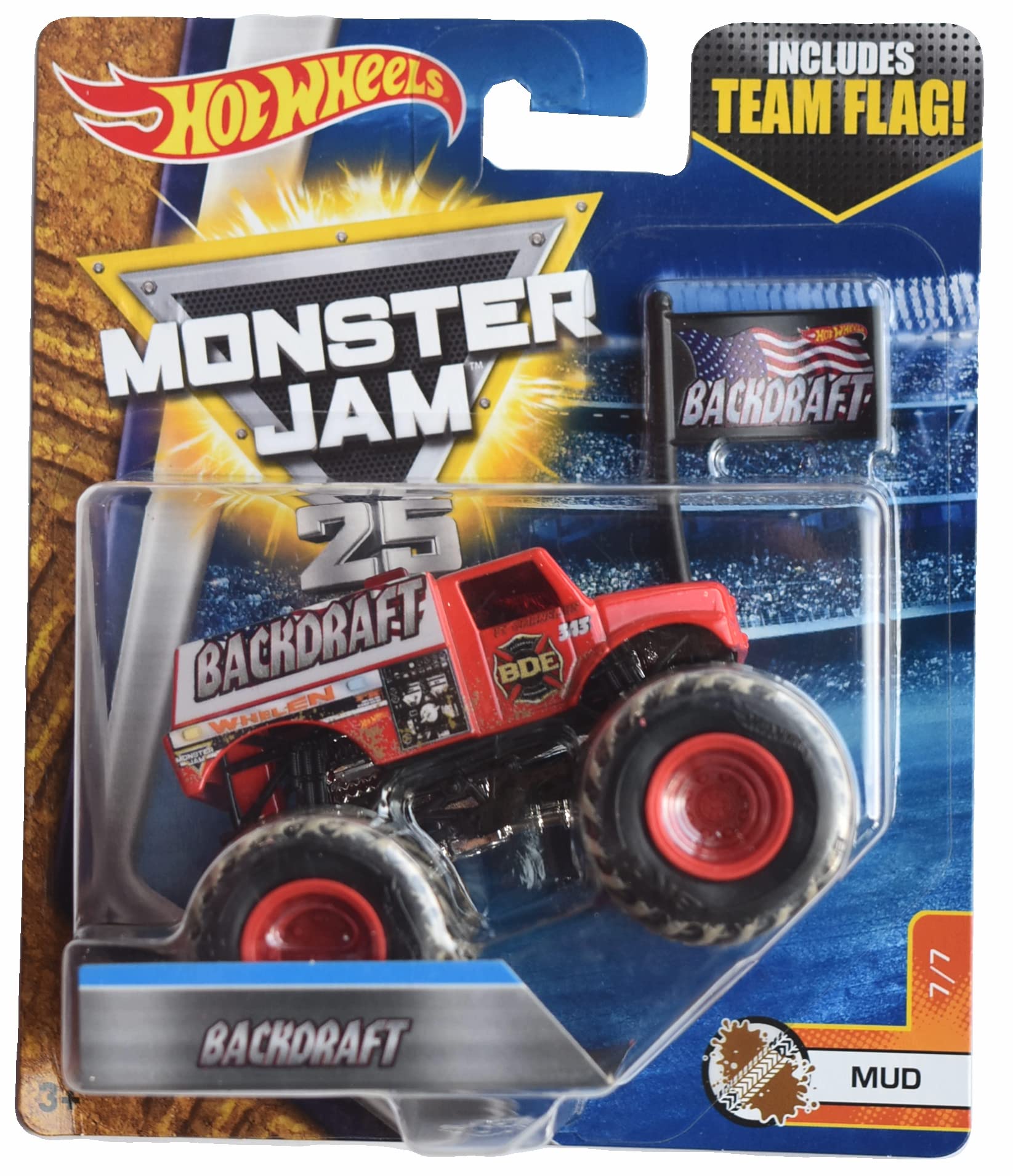 Amazon.com: Hot Wheels Monster Jam Backdraft, Team Flag : Toys & Games