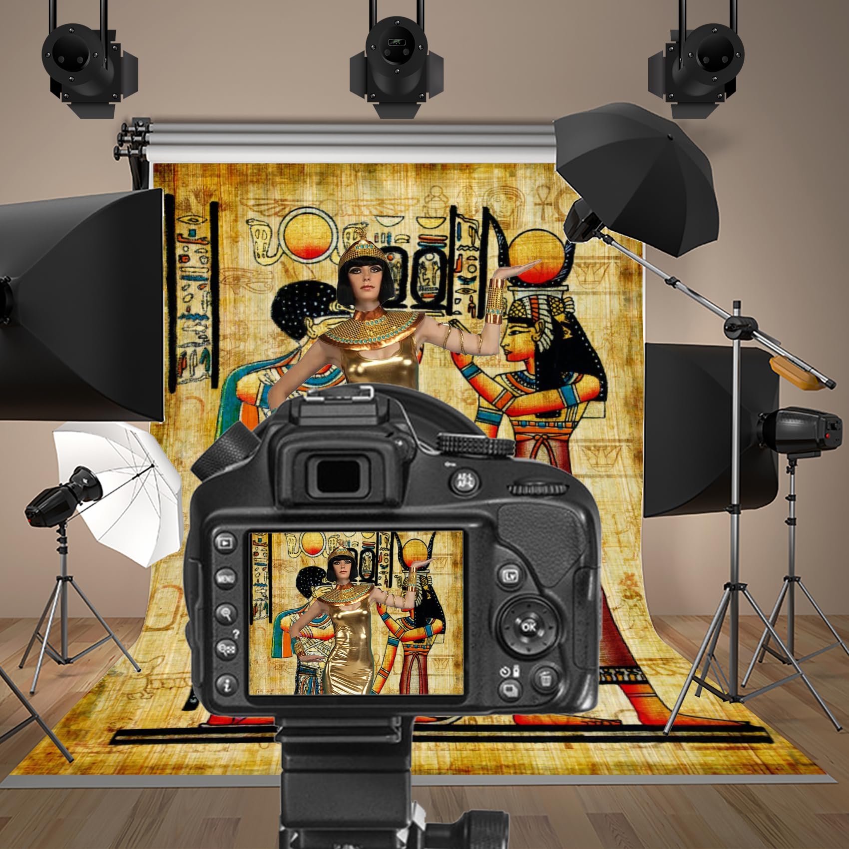 Buy Baocicco 3x5ft Ancient Egyptian Scroll Backdrop Egyptian Mural ...