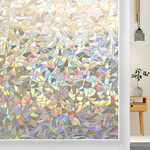 DOWELL Rainbow Window Film Privacy Stained Glass Window Film Non ...