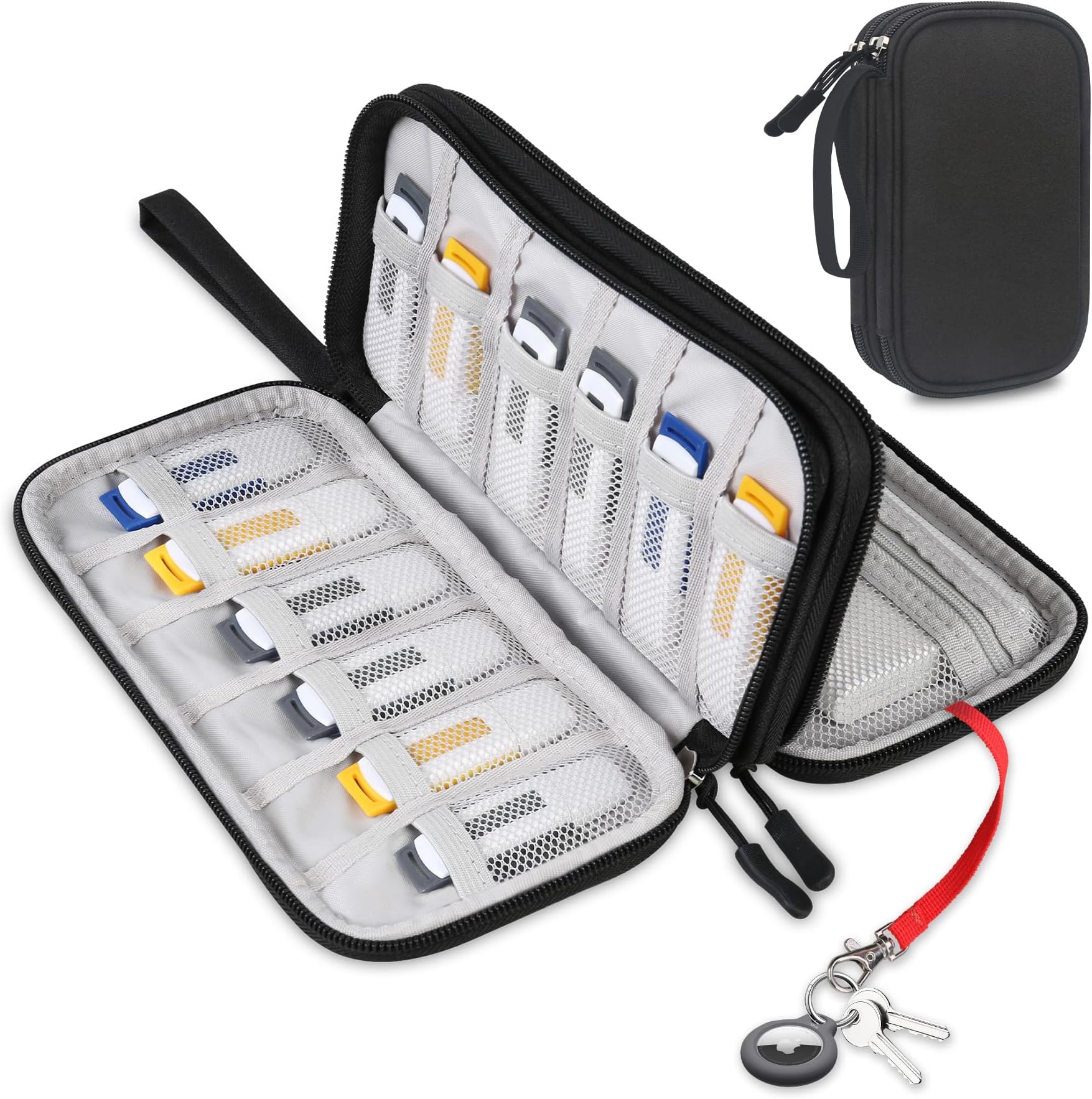 Amazon.com: QUENZROC USB Flash Drive Case Black + sisma Travel Cords ...