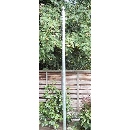 FJB Galvanised Washing Line Post- Clothes Pole with Ground Socket 3.8 ...
