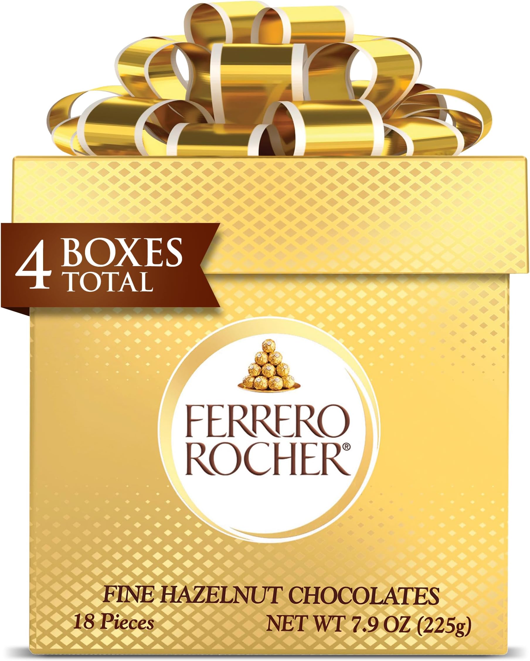 Amazon.com: Ferrero Rocher, 4 Holiday Gift Boxes, Gourmet Milk ...