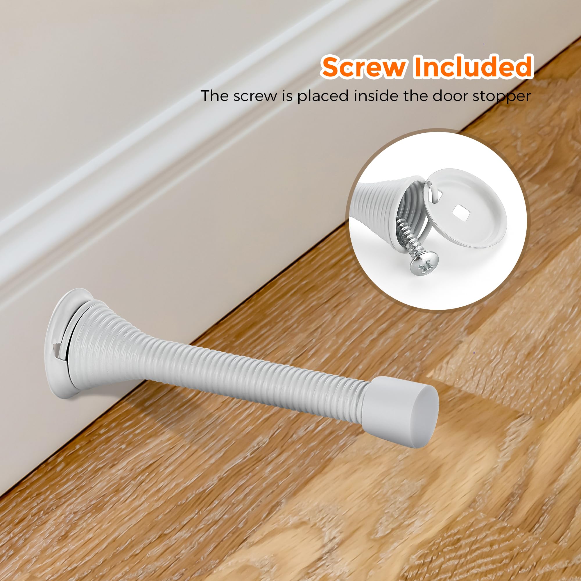 Snapklik.com : Ravinte Door Stoppers, 30 Pack White Spring Door Stops
