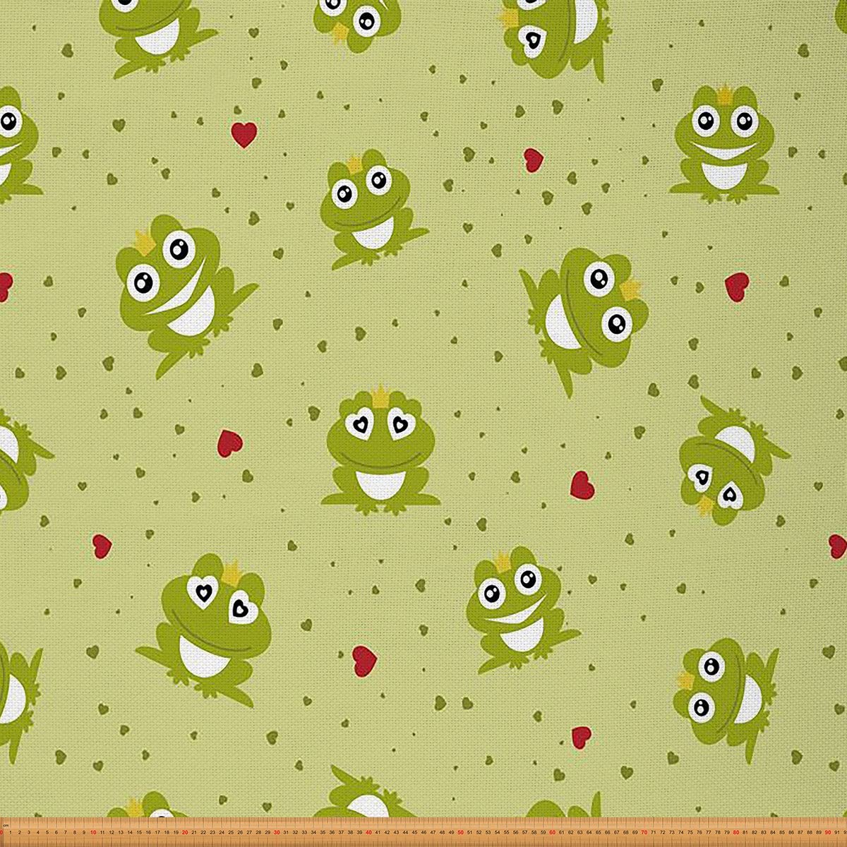 Amazon.com: Cartoon Frog Upholstery Fabric for Chairs, Cute Animal ...