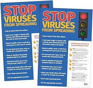 Amazon.com : ZOCO - Virus Prevention Posters (2 Pack) - Laminated, 12 x ...