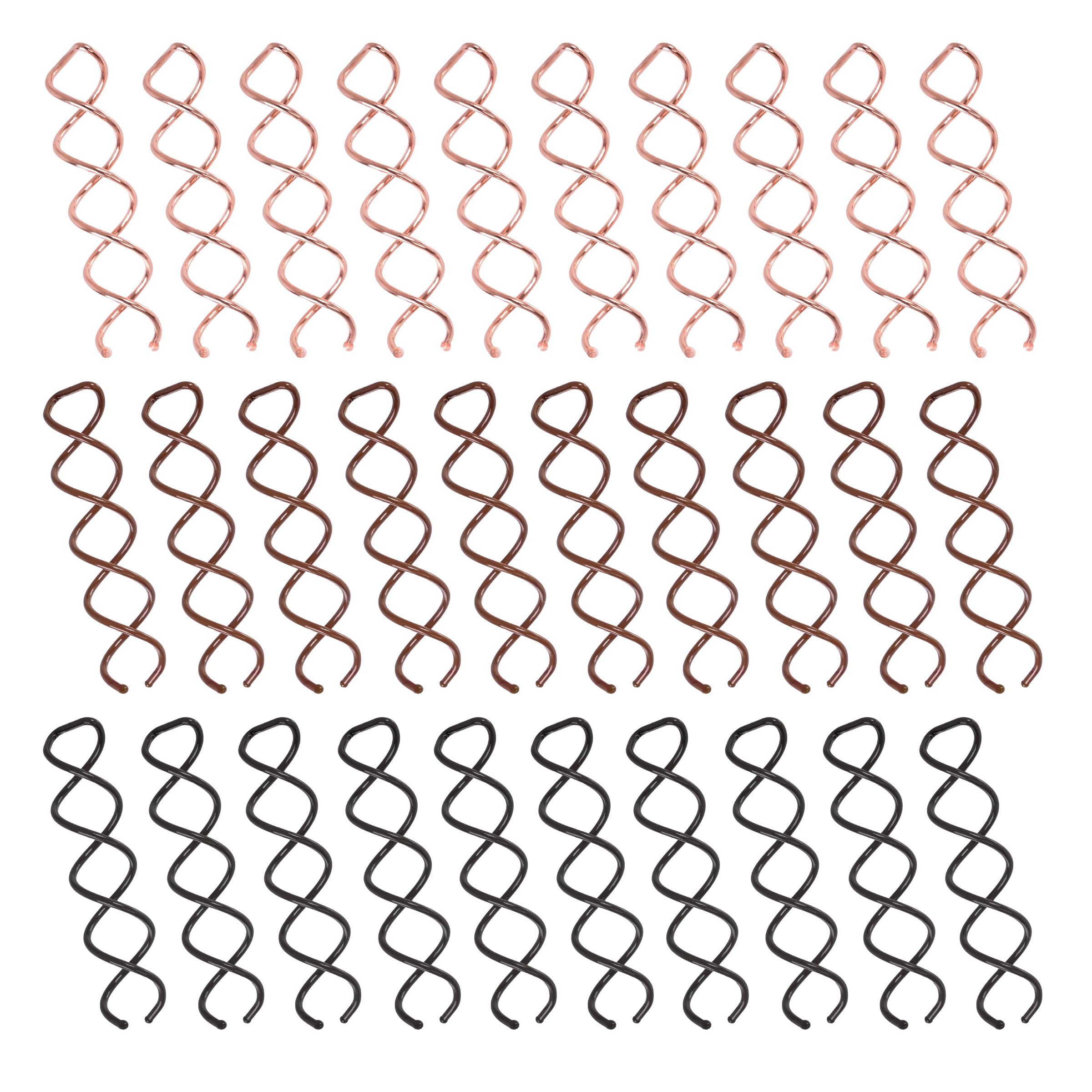 Amazon.com : 30 Pcs Spiral Hair Pins, 3 Colors Spin Pins for Hair ...