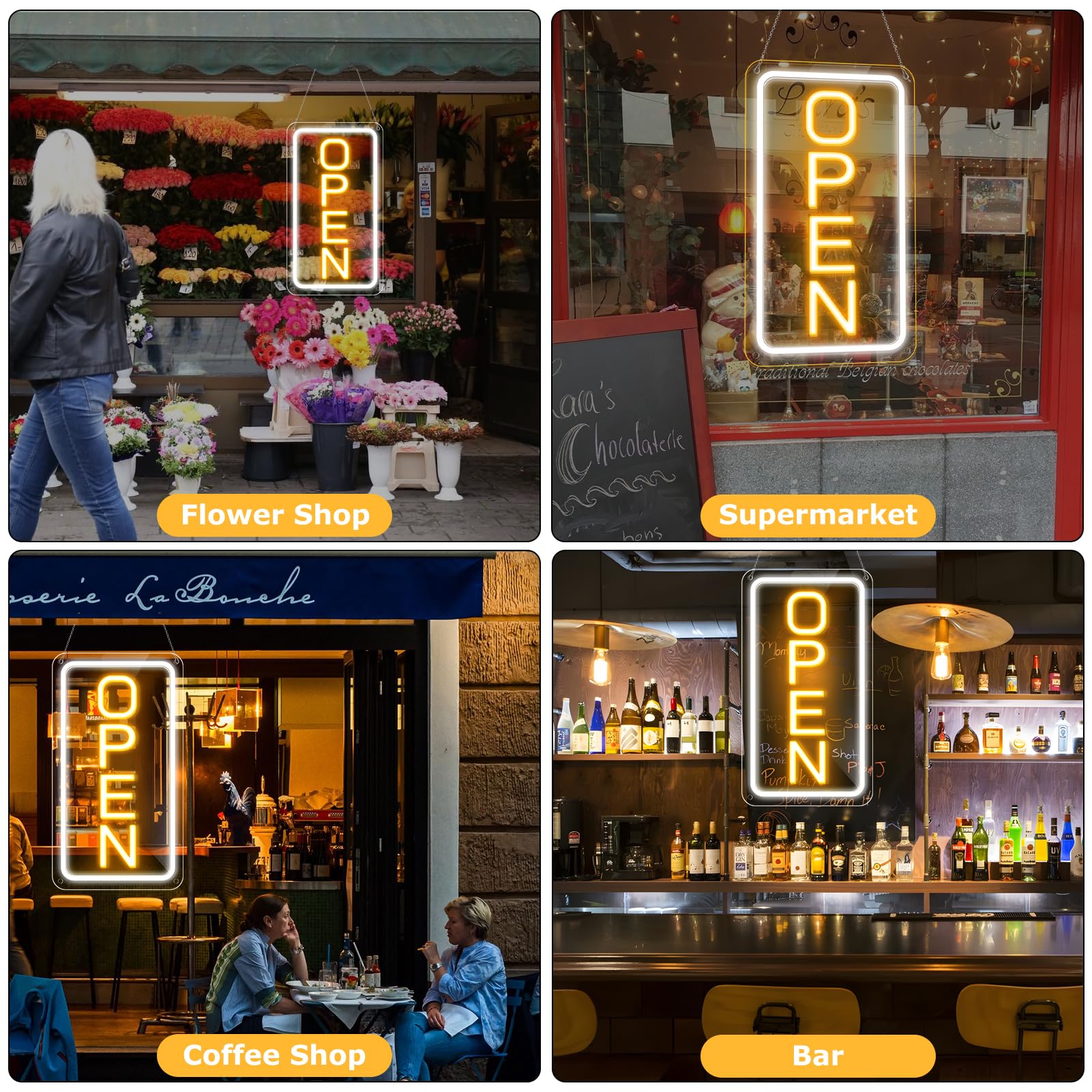 Snapklik.com : inShareplus 16"x 9" Super Bright Open Sign, Adjustable ...