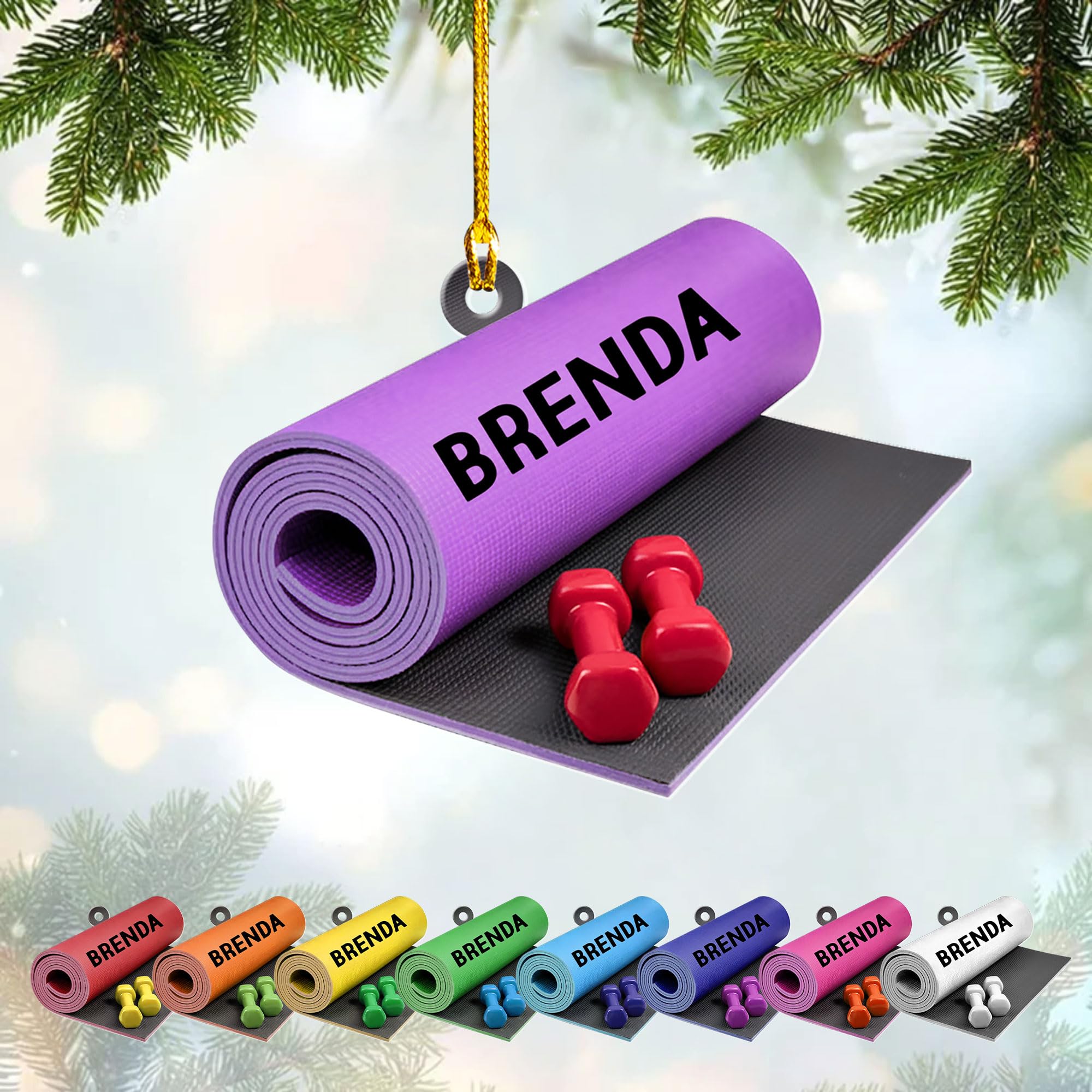 Amazon.com: MoonArt Personalized Yoga Ornament, Yoga Ornament Christmas ...