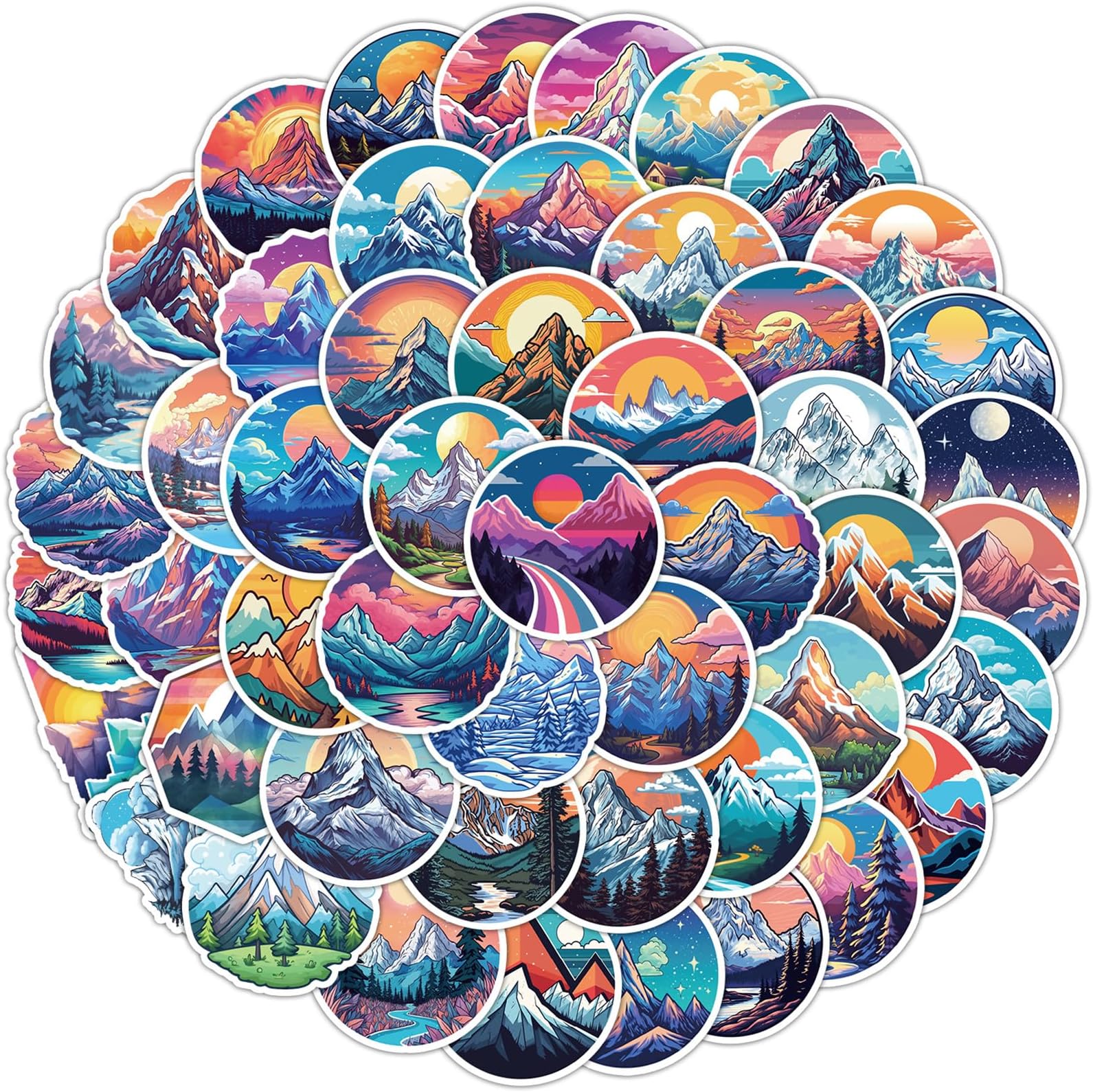 Amazon.com: Zonon 100pcs Green Forest Stickers Waterproof Mountain ...