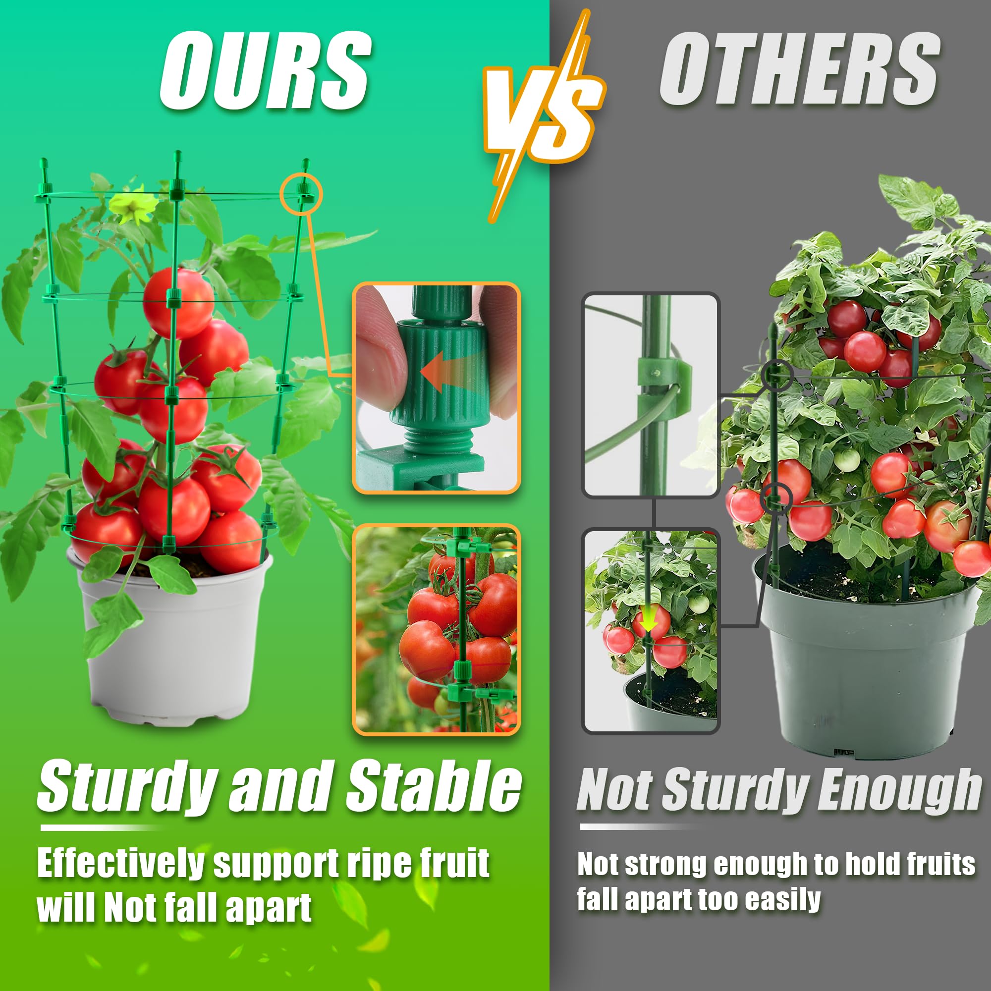 Snapklik.com : Upgrade Tomato Cage For Garden, 36 Inches 8 Pack ...