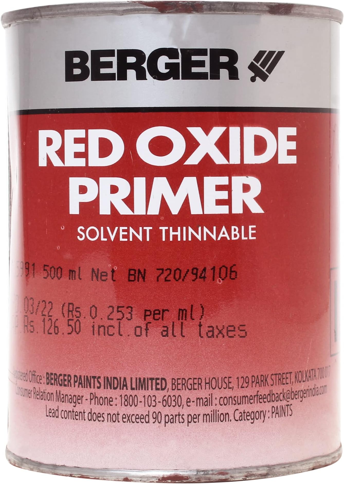 BERGER Red Oxide Primer 500Ml : Amazon.in: Beauty