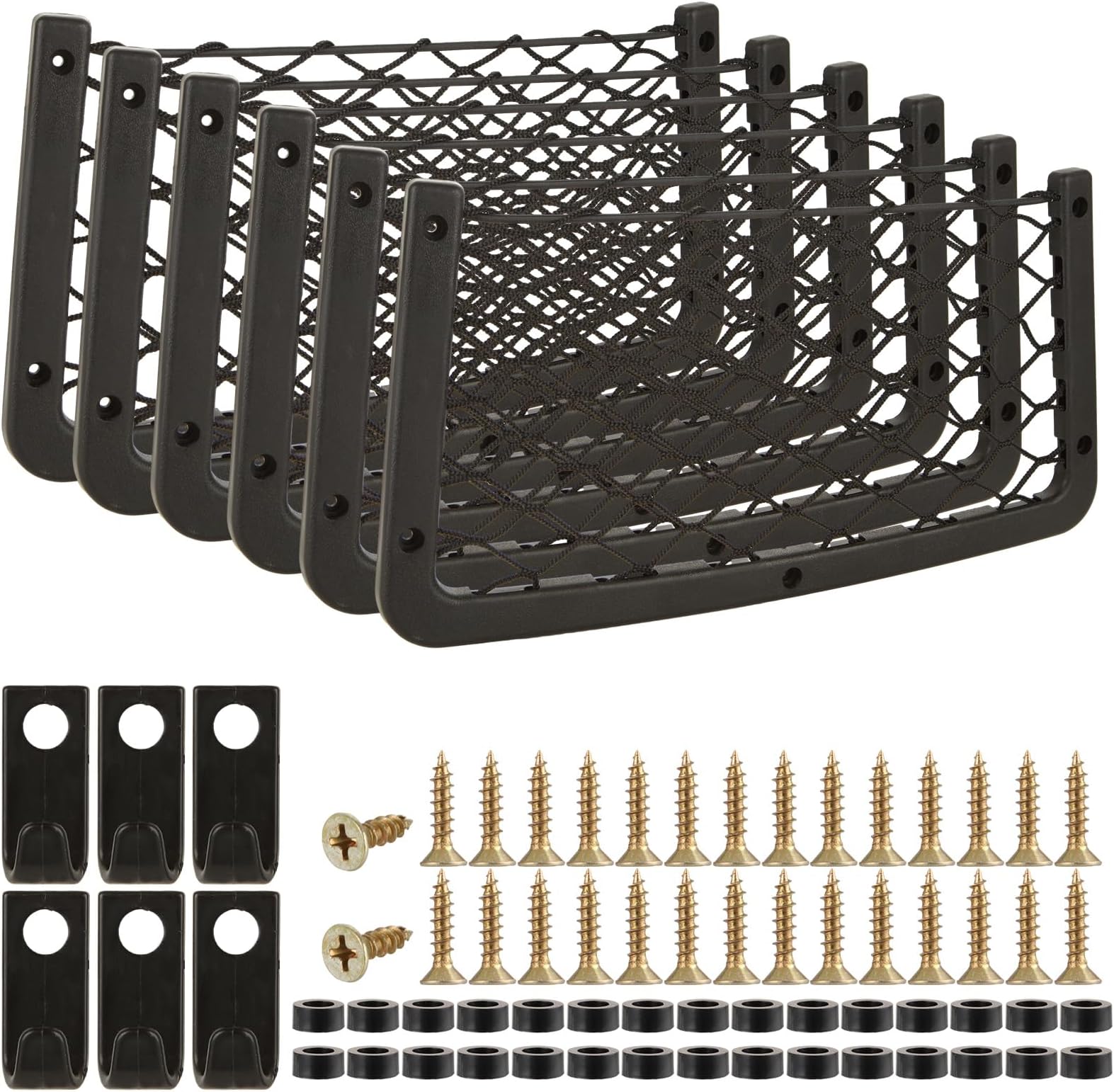 Large Quality Elastic Storage Net Magazine Rack 410mm X 200mm in Black ...