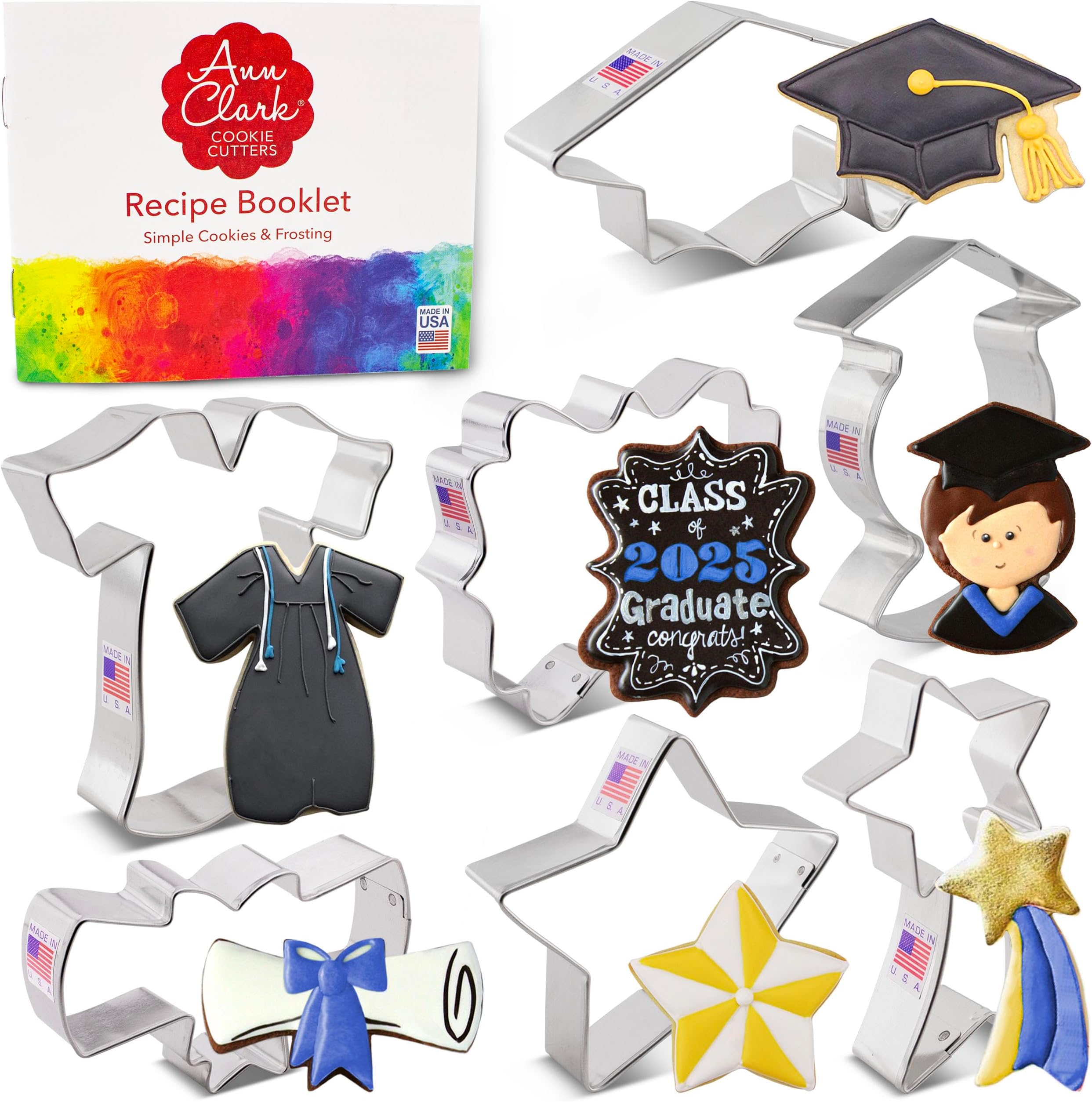 Amazon.com: Set of 3 Graduation theme cookie cutters (Designs ...