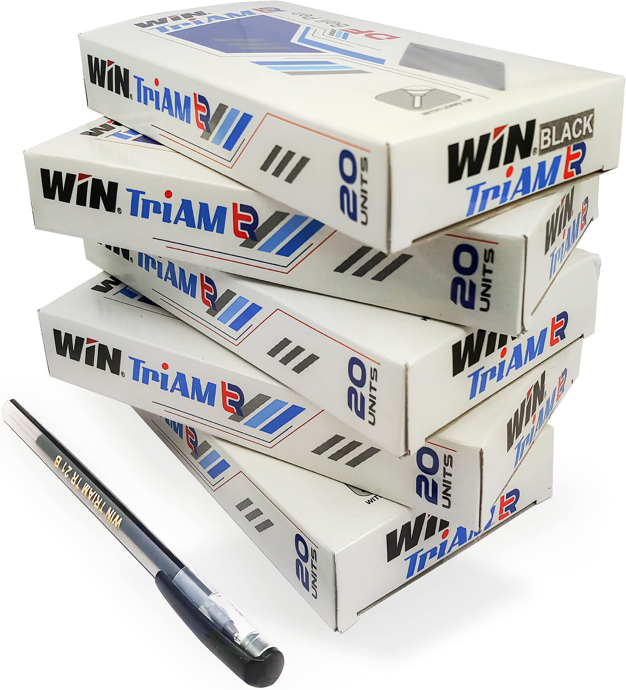 WIN Triam TR Ball Pens | 100 Black Ink Pens | Transparent Lightweight ...