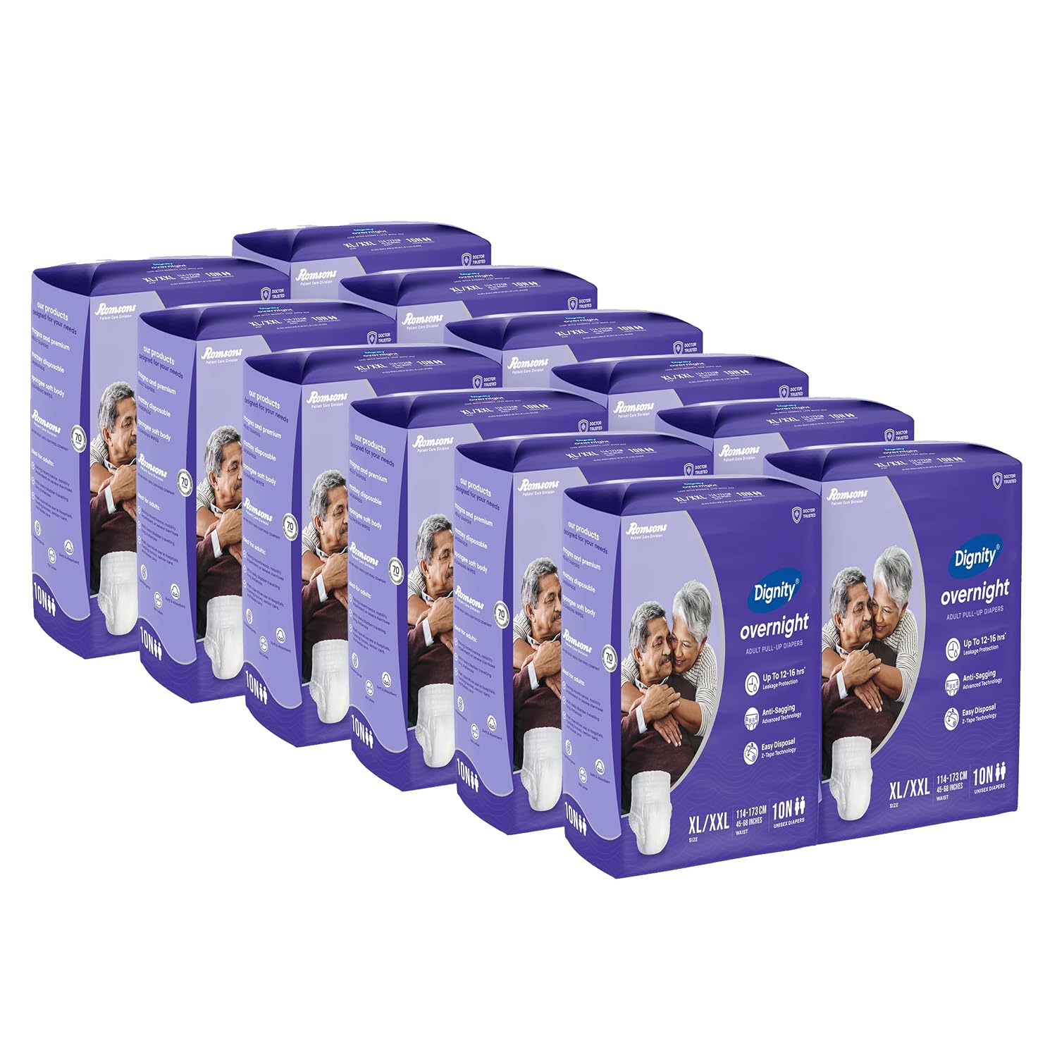 DIGNITY Overnight Pant Style Unisex Adult Diapers - XL/XXL (120 Pieces ...