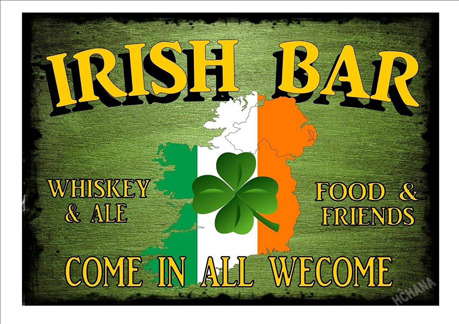 HCHANA Metal Sign Irish Bar Pub Sign Vintage Irish Bar Advertising Sign ...