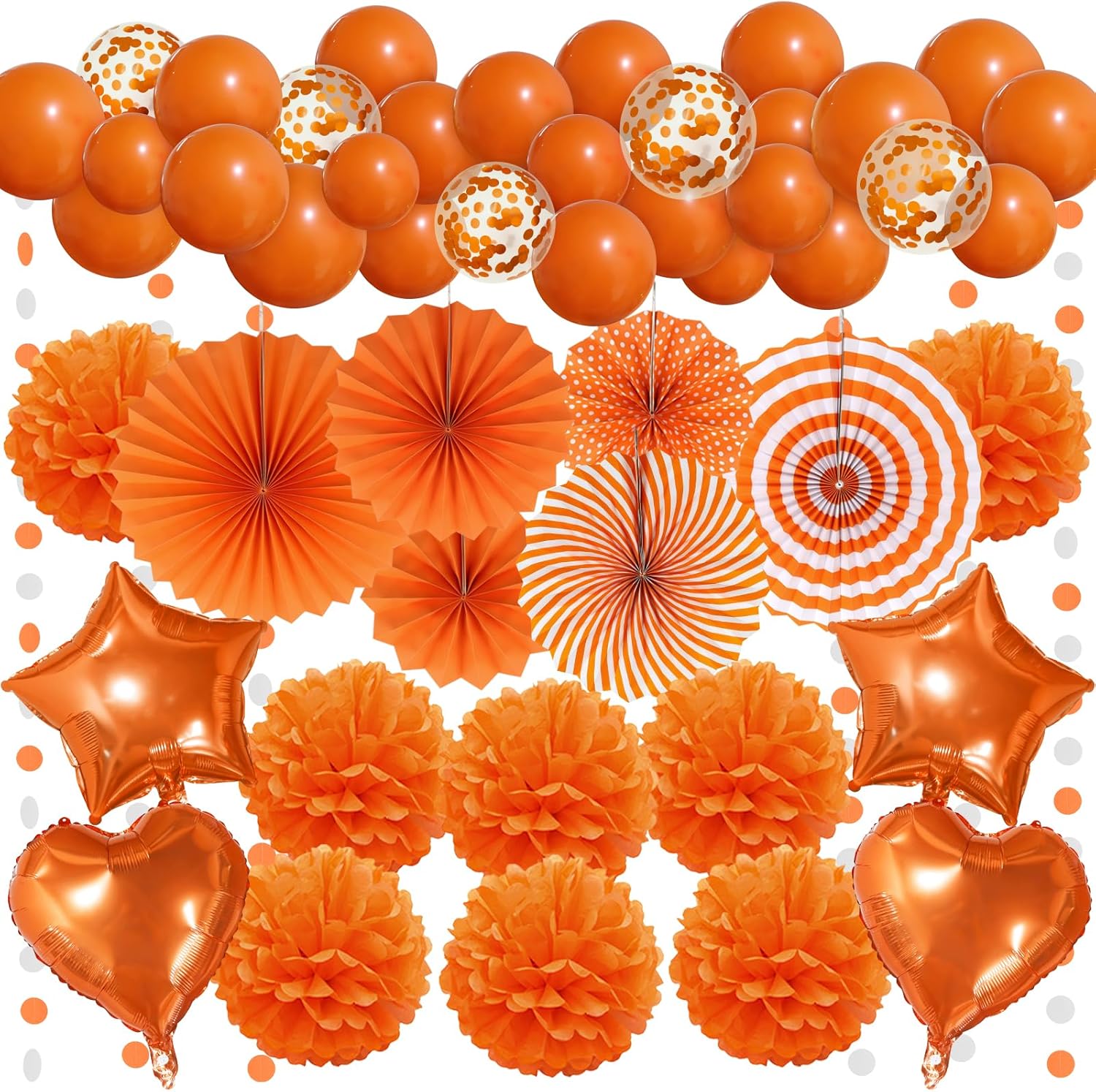 Amazon.com: Orange Party Decorations, Paper Pompom Balloon Garland ...