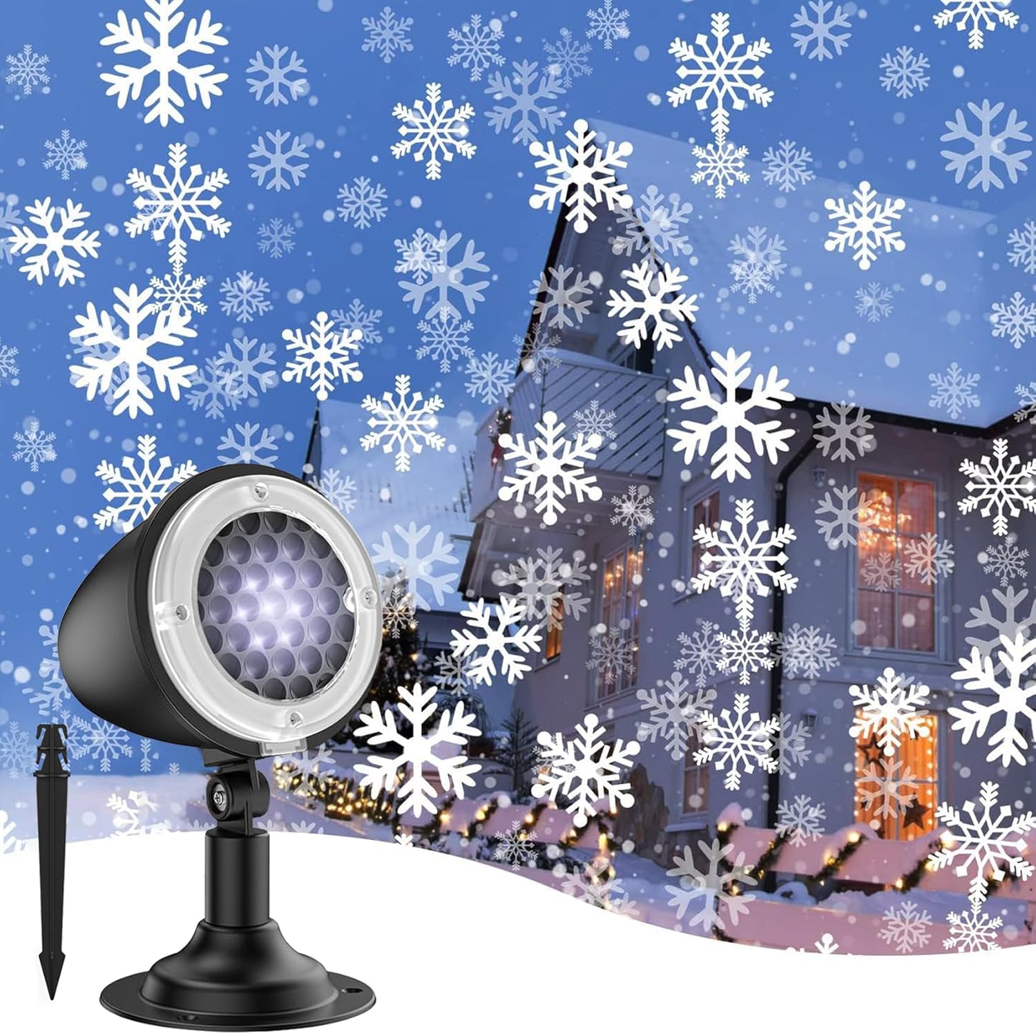 Amazon.com: Syslux Snowfall LED Light Projector with Snowstorm Effect ...
