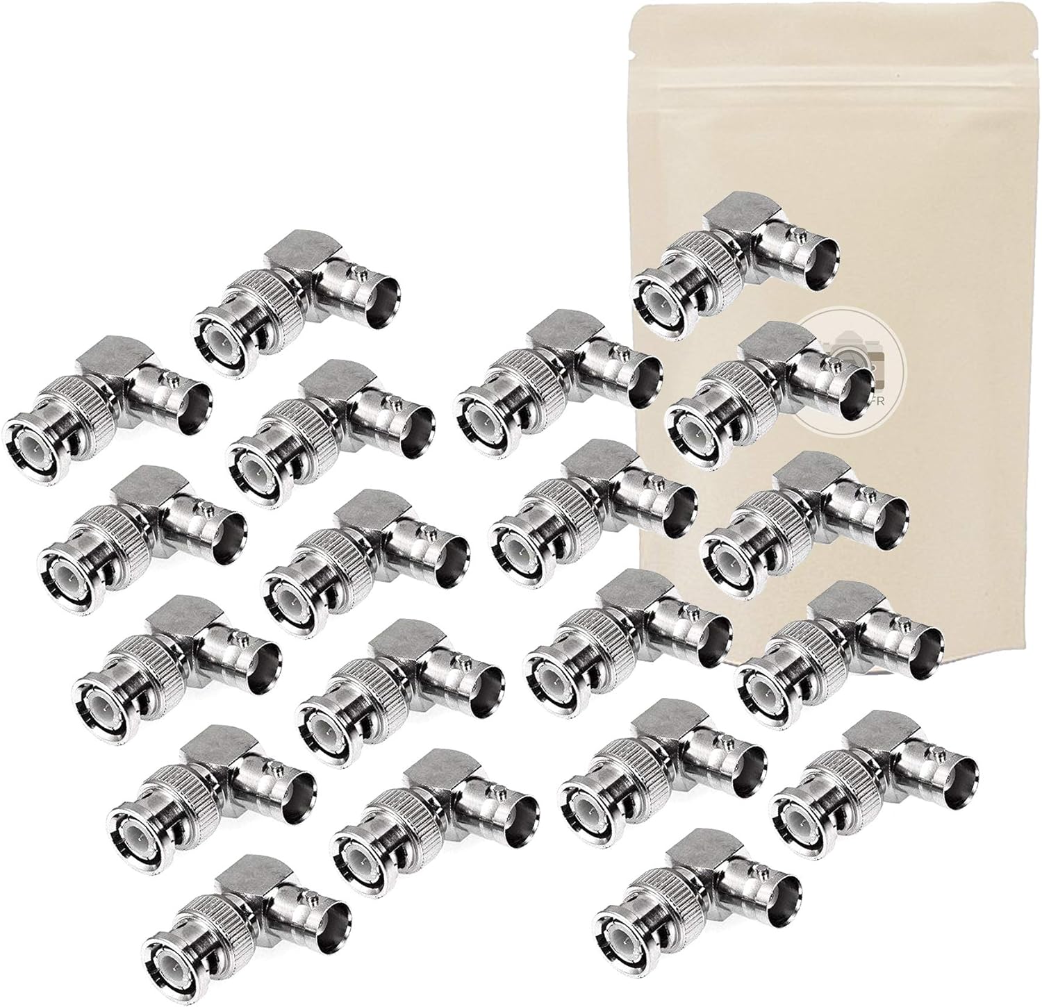 Adaptout X20 Adaptateur Prise BNC Male vers Femelle 90° coude coaxial ...