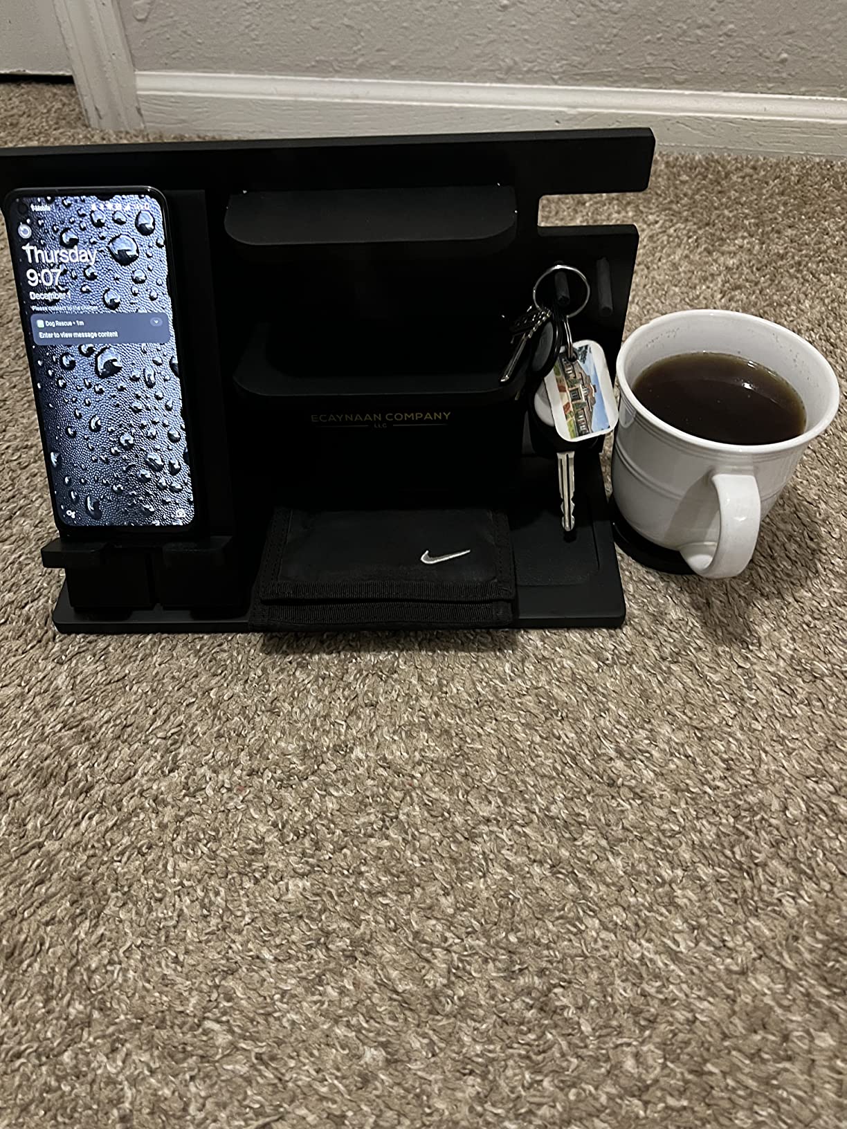 Amazon.com: Wood Phone Docking Station Key Holder Wallet Stand Watch ...