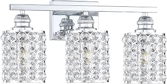 Leading Lighting 3 Light Polygon Crystal 19" Wall Sconce Lighting with ...
