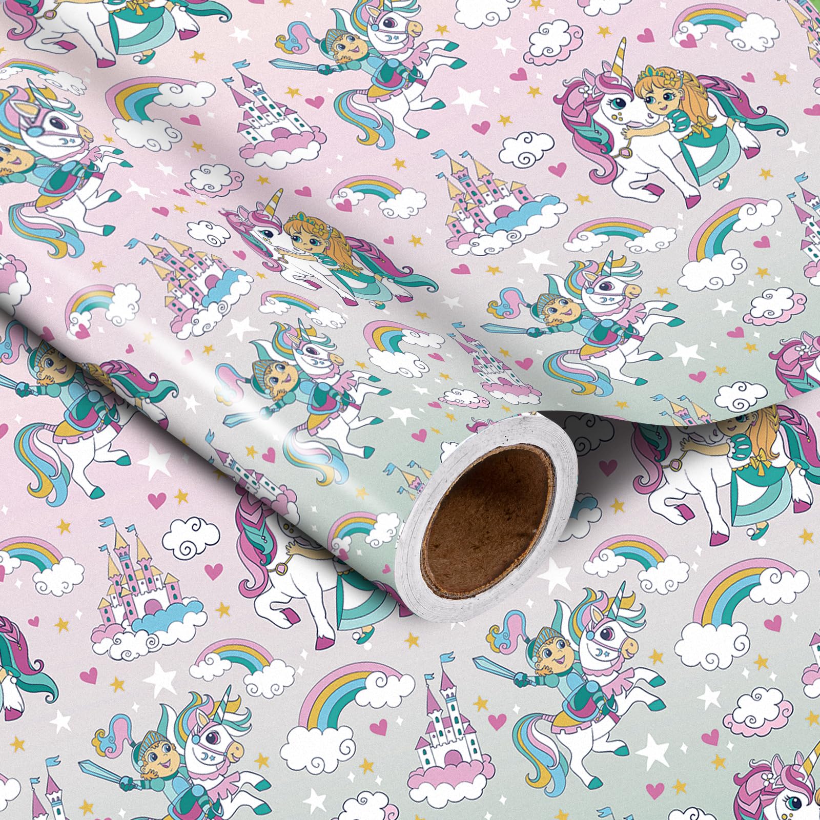 Amazon.com: LeZakaa Birthday Wrapping Paper Roll - Mini Roll - Pink ...