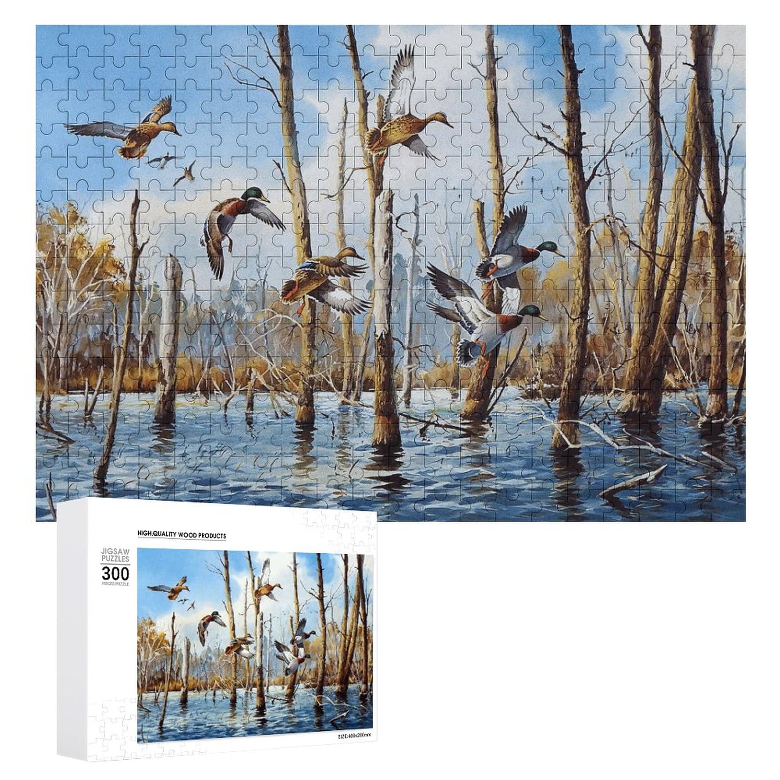 Amazon.com: Mallard Duck Flying Wildlife Animal Wooden Picture Puzzle ...