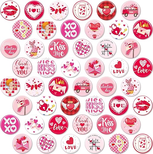 Amazon.com: Henoyso 96 Pcs Valentine's Day Pin Valentines Day Party ...