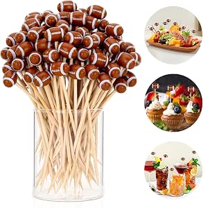 Amazon.com | 100 Pcs Football Toothpicks, 4.72 Inch Football Cocktail ...