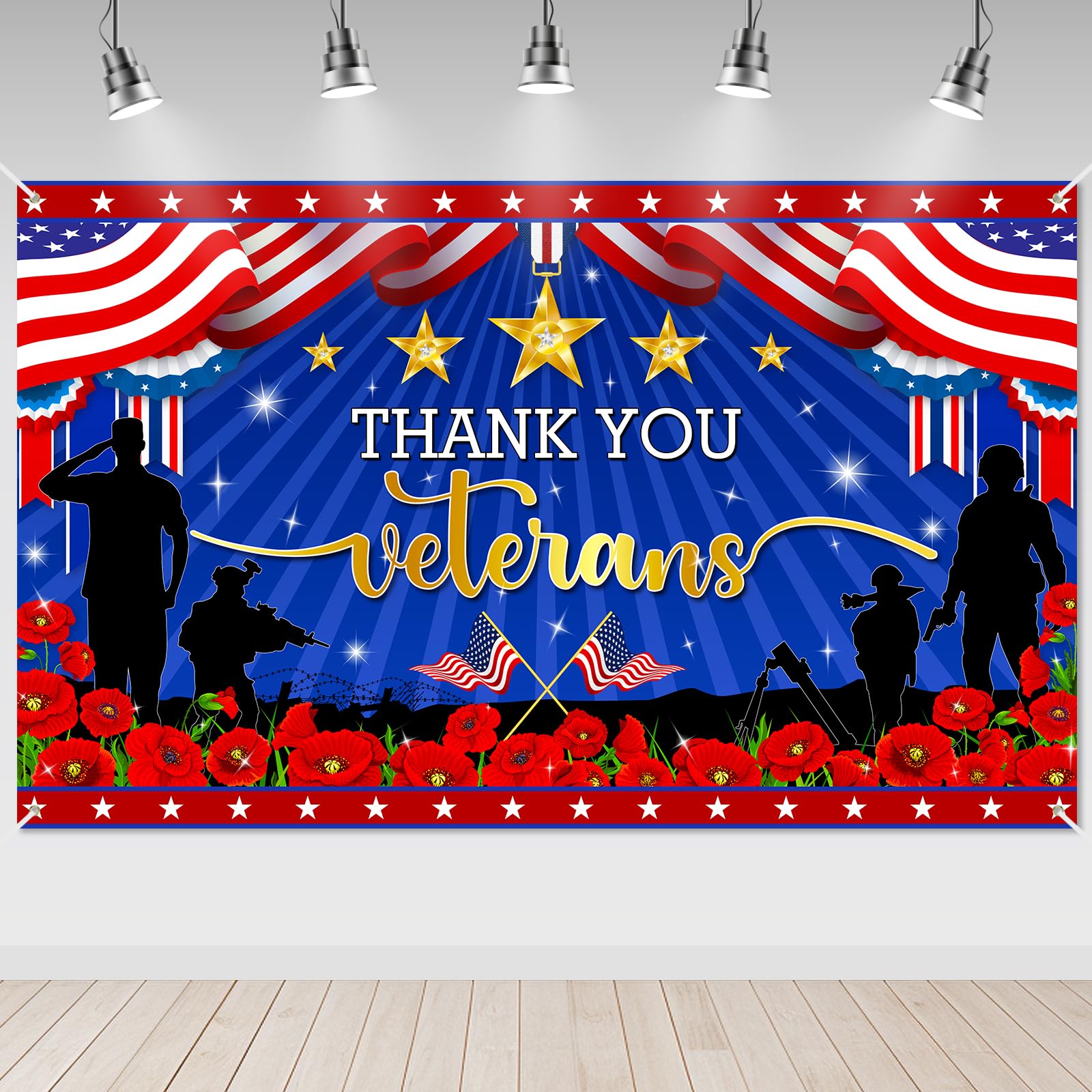 Amazon.com : Mocsicka Thank You to Our Heroes Banner Patriotic Happy ...