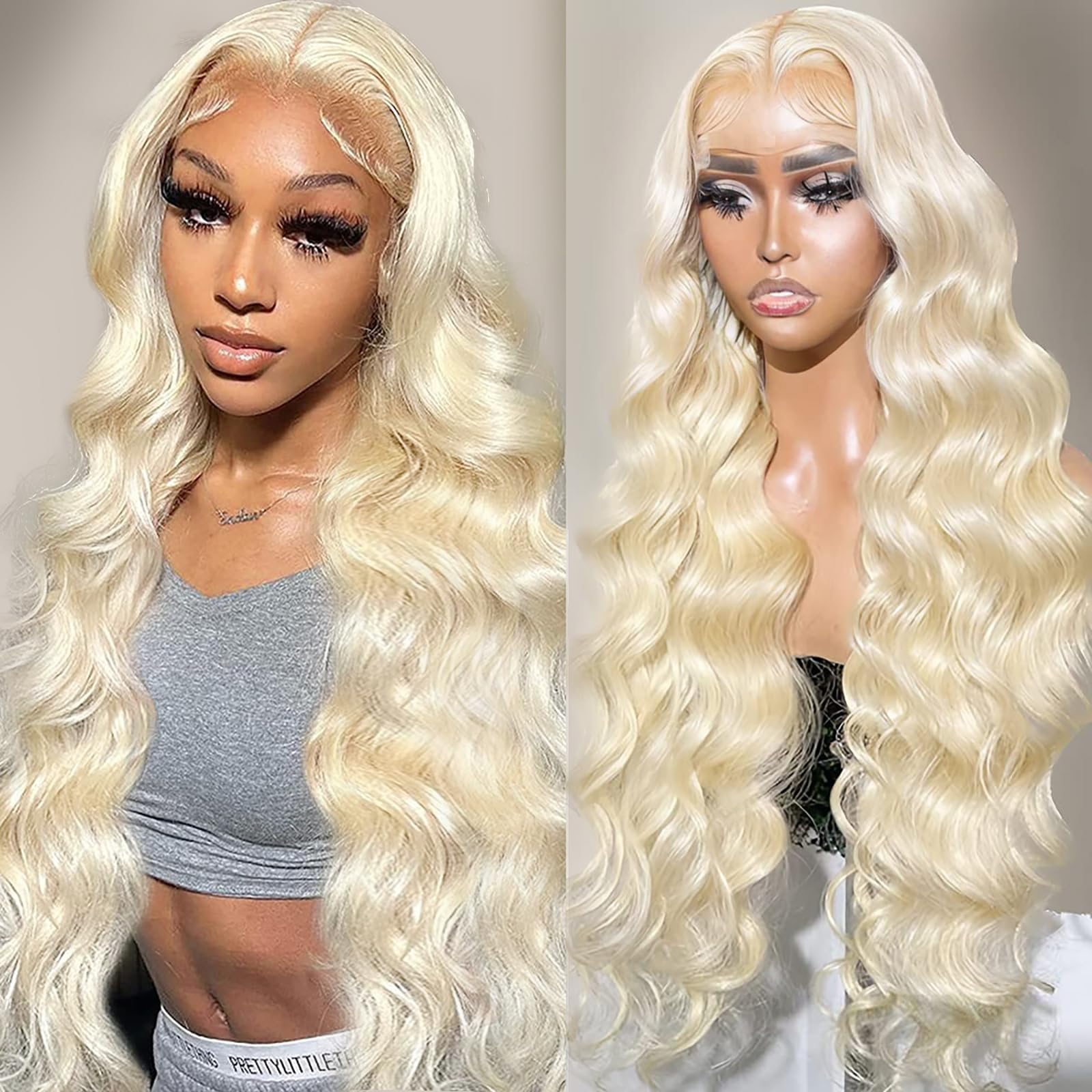 Amazon.com : Suttie 613 Lace Front Wig Human Hair 13x4 Body Wave Blonde ...