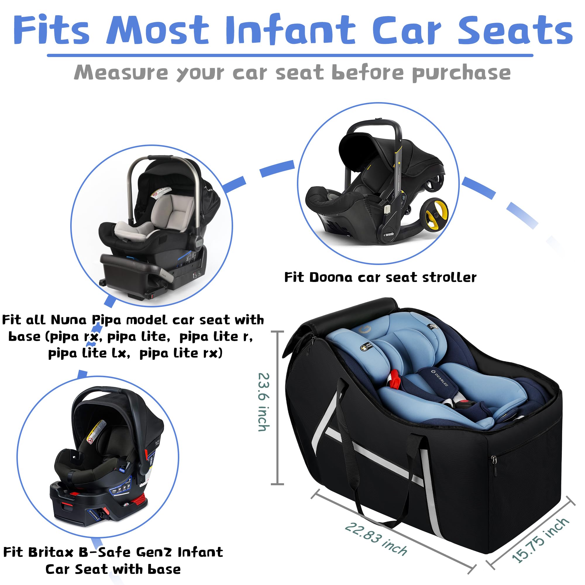 Snapklik.com : Infant Car Seat Travel Bag For Airplane Compatible