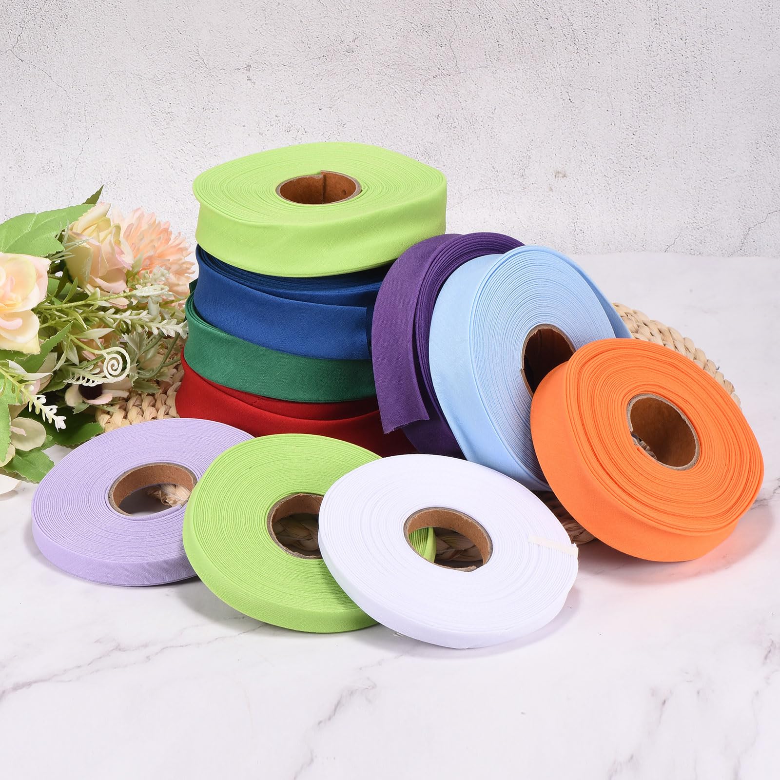 Snapklik.com : MECCANIXITY 2/5 Inch Double Fold Bias Tape Polyester ...