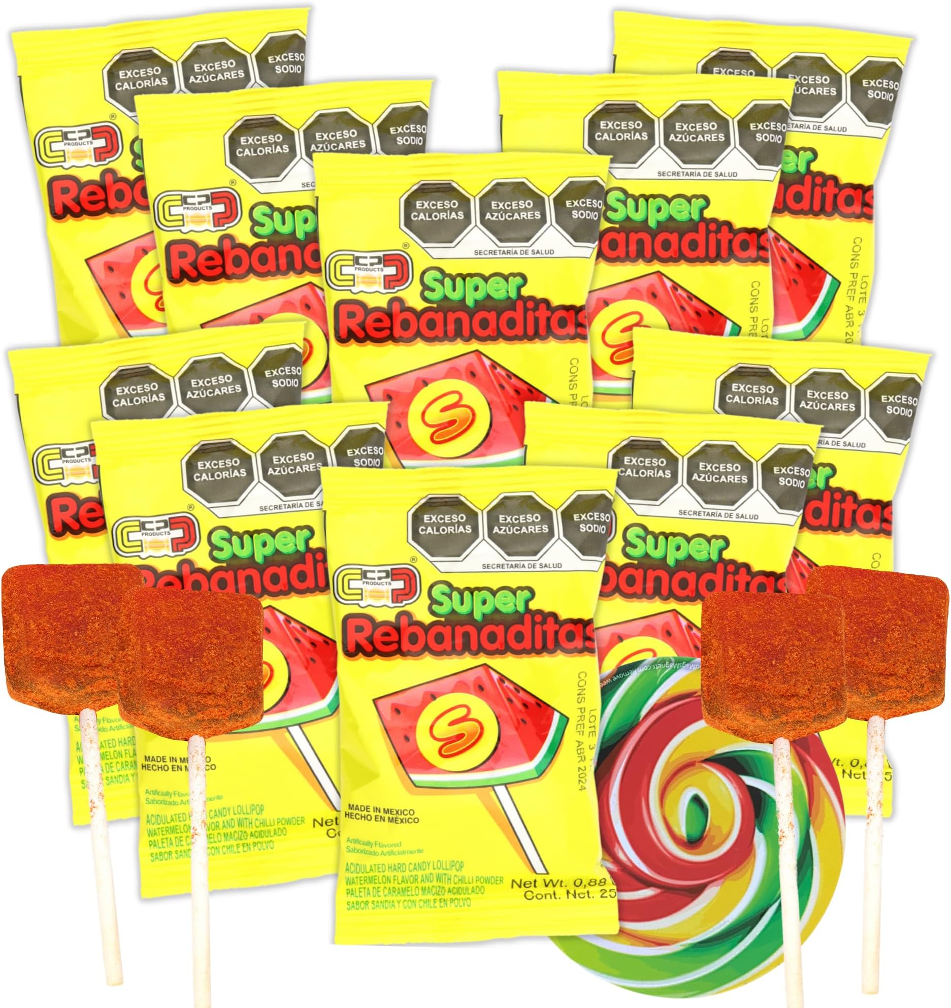 Amazon.com: Mexican Candies, Flavored Lollipops with Chili Powder, Bulk ...