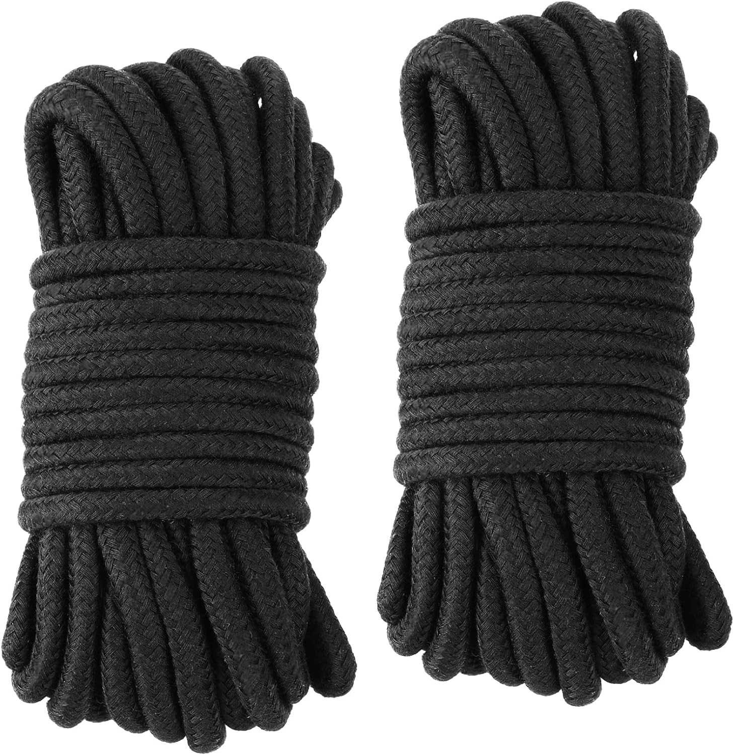 Amazon.com: 2 Pcs Soft Cotton Rope, Black Cotton Rope 66ft X 8mm Thick ...
