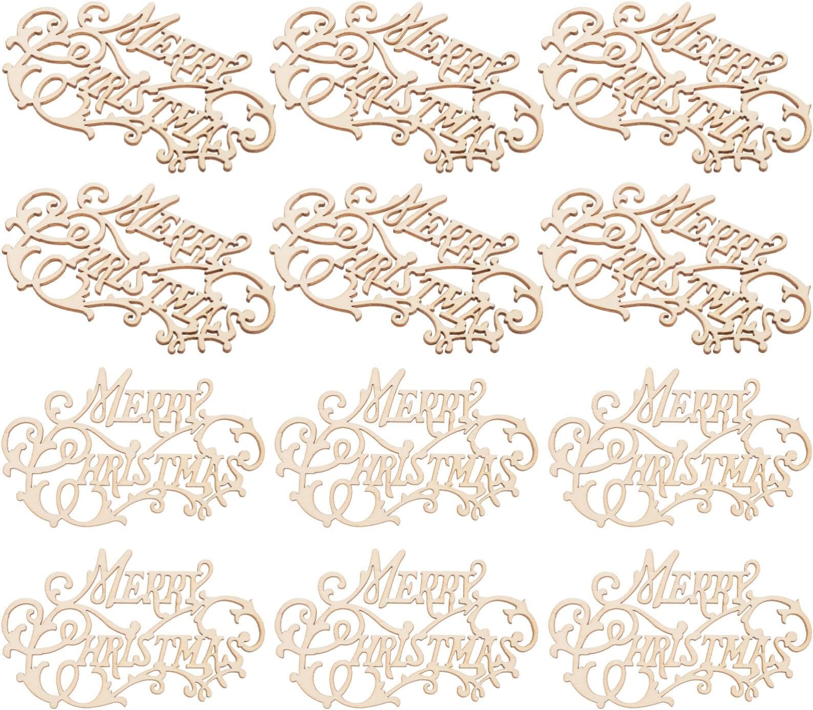 Amazon.com: SEWACC Merry Christmas Wood Cutout: 20pcs Mini Wooden ...