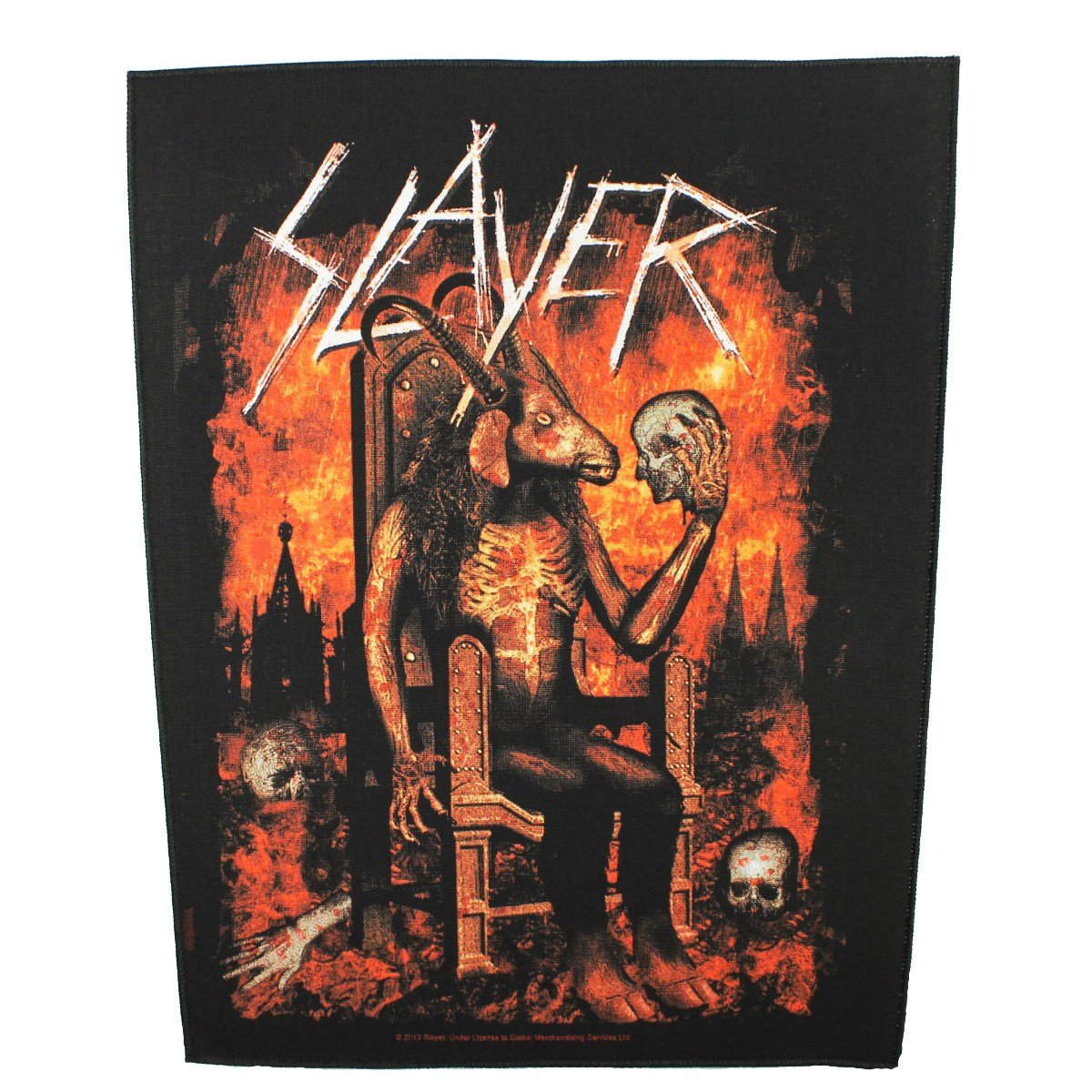 Amazon.com: XLG Slayer Baphomet on Satanic Throne Back Patch Metal ...