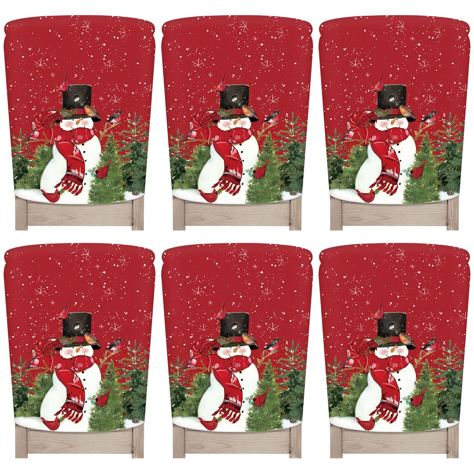Amazon.com: 6 Pcs Christmas Chair Back Covers Xmas Holiday Chair Covers ...