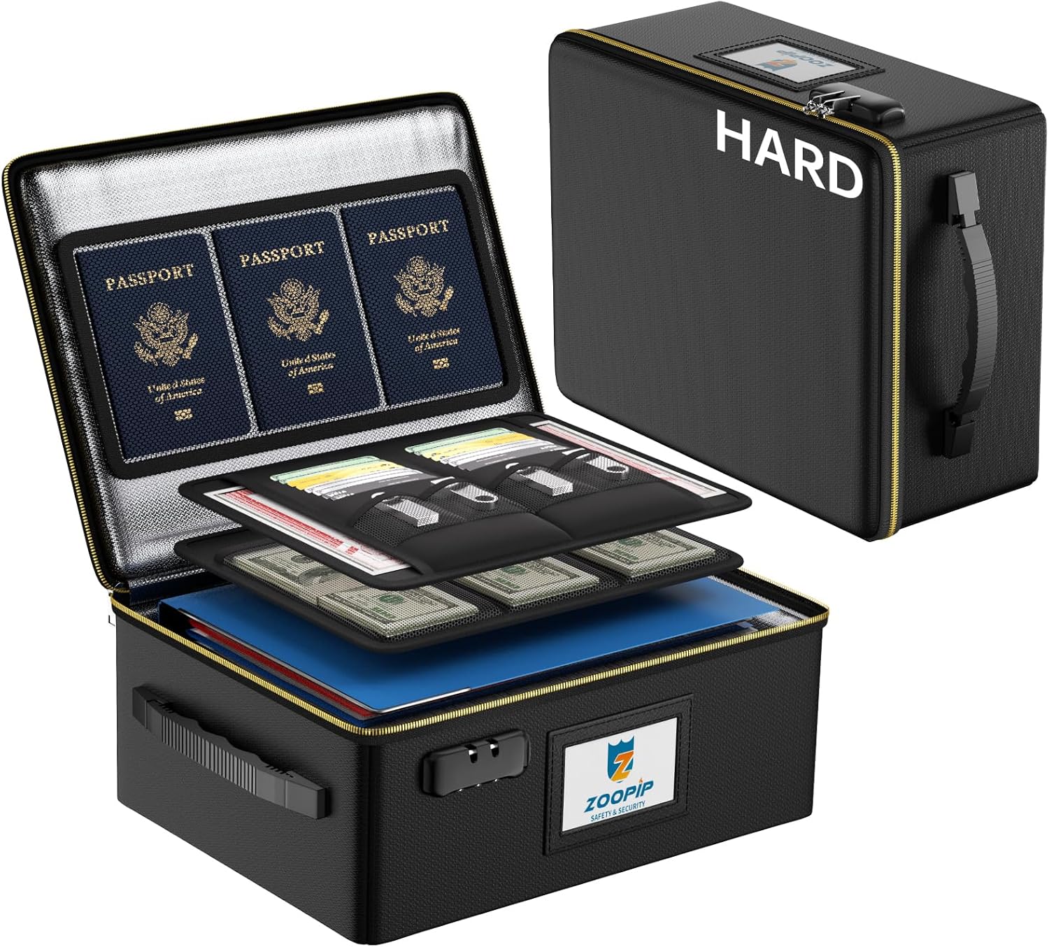 Amazon.com: ZOOPIP Fireproof Document Box,Hard Case with Fireproof ...