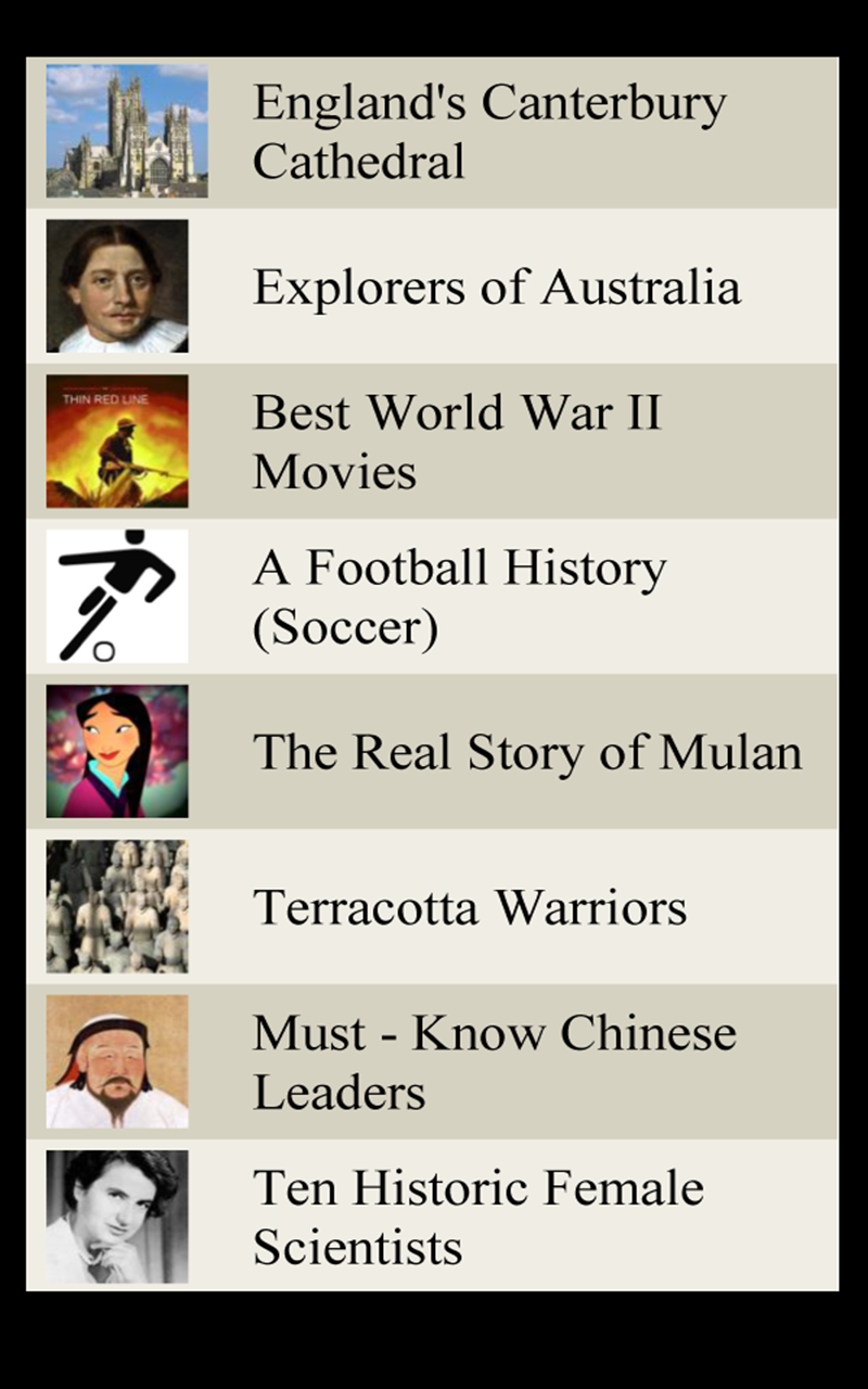 World History Lists #2 - App on Amazon Appstore