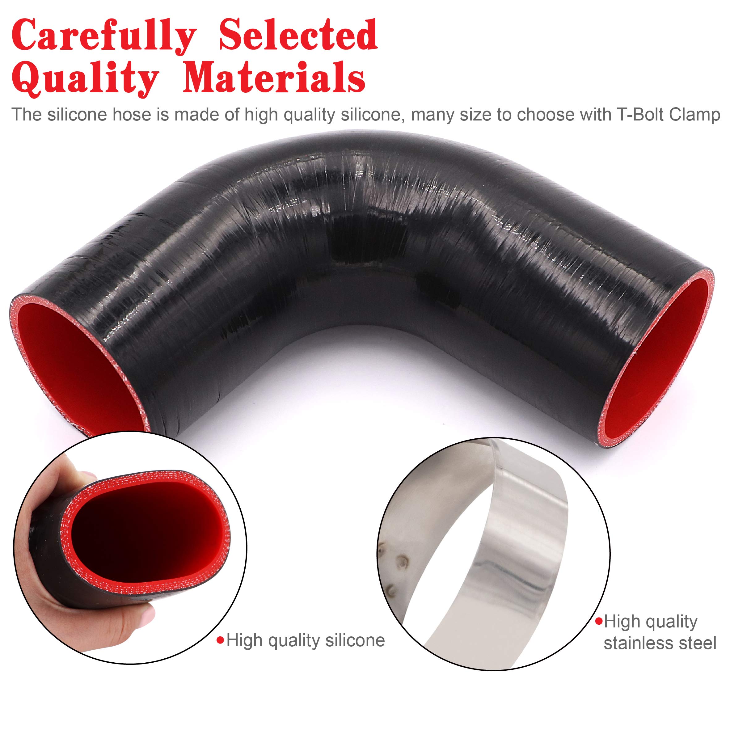 Snapklik.com : 90 Degree Elbow Coupler Silicone Hose 4-Ply 3.5-inch ...